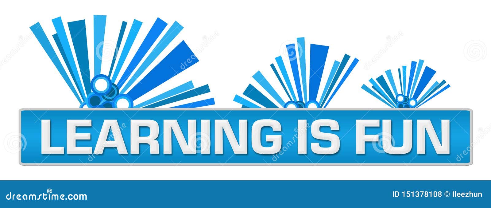 Learning is Fun Blue Abstract Graphics on Top Stock Illustration ...