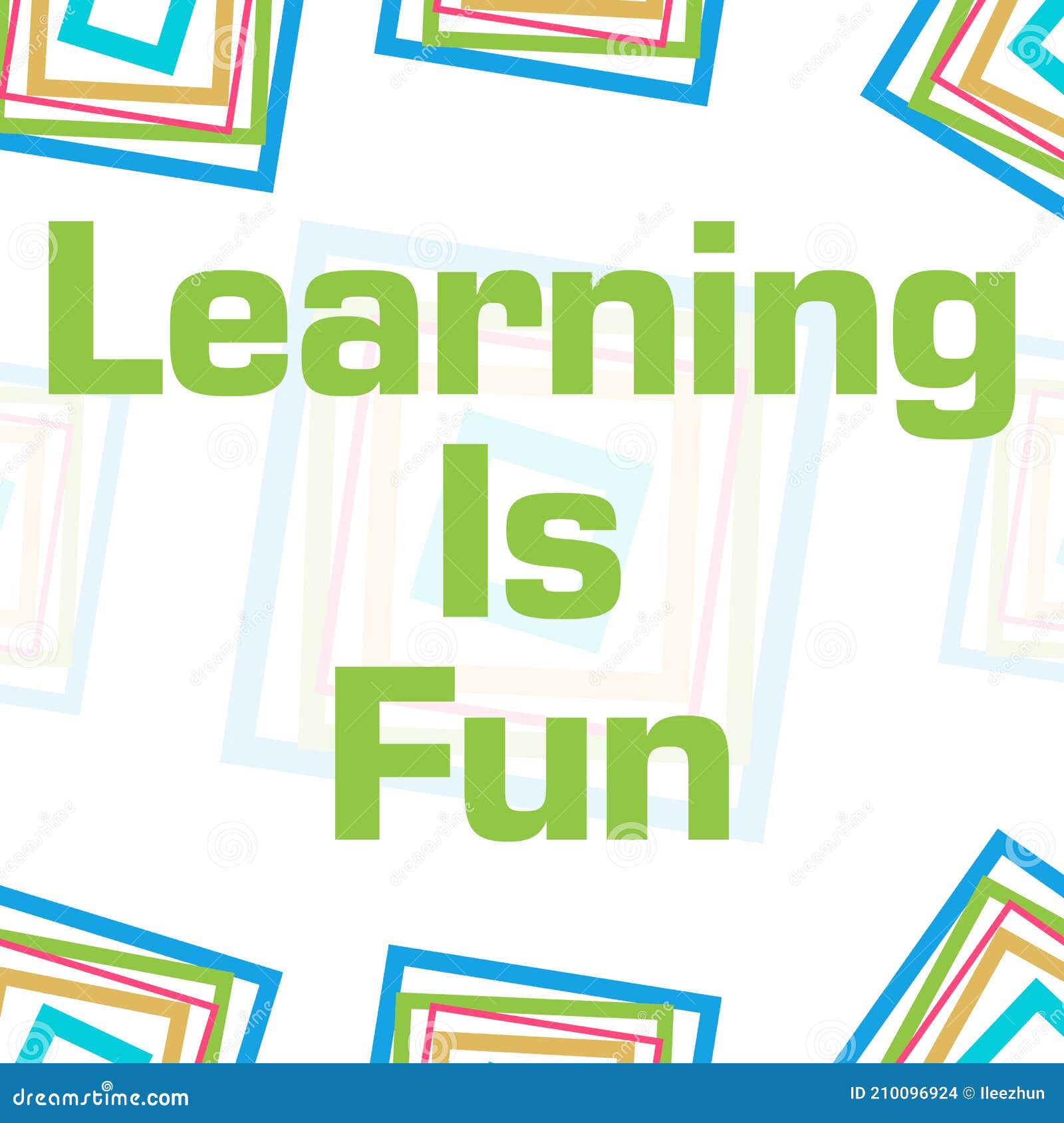 Learning is Fun Colorful Squares Border Background Stock Illustration ...