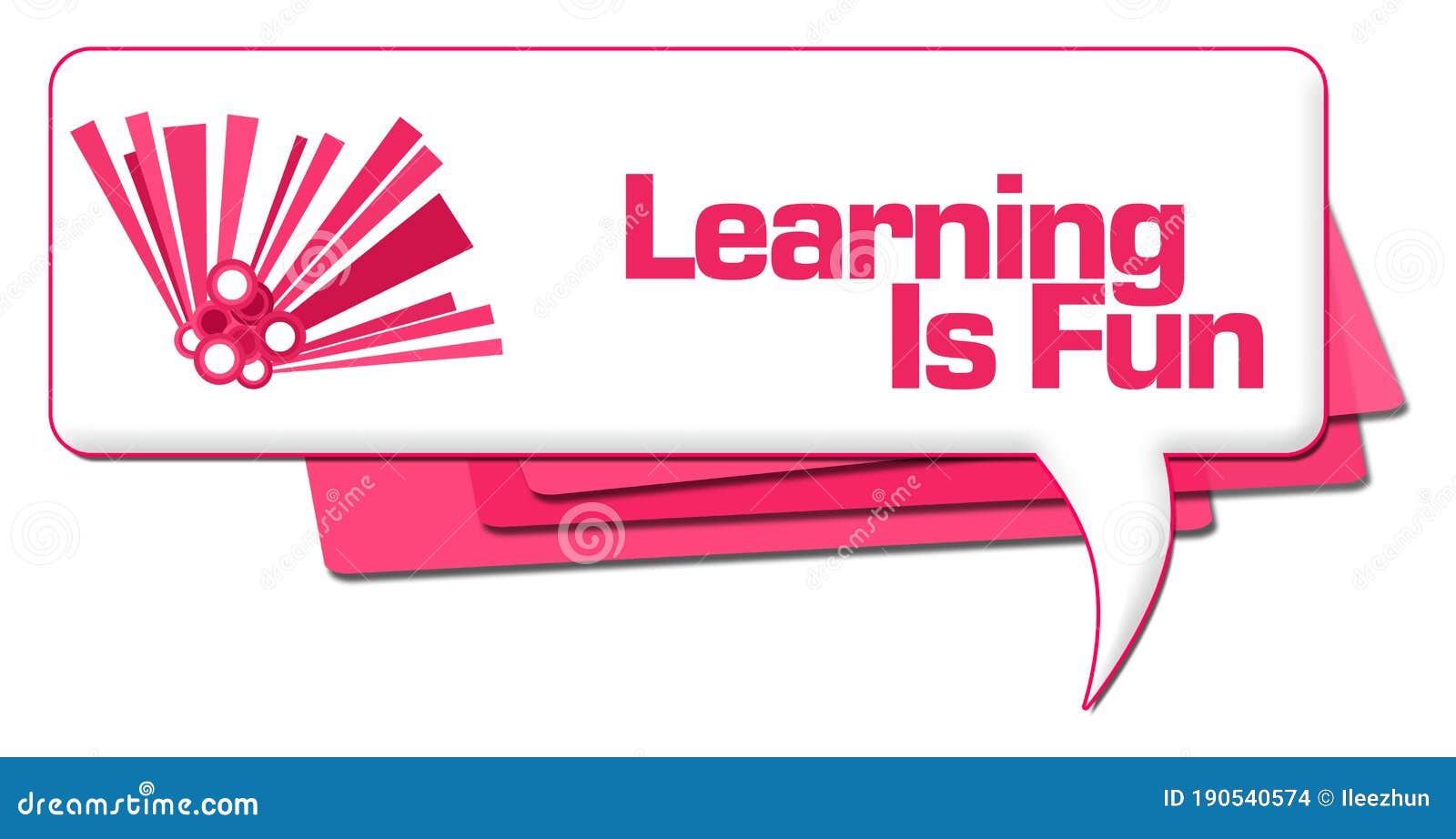 Learning is Fun Pink Graphic Comment Symbol Stock Illustration ...