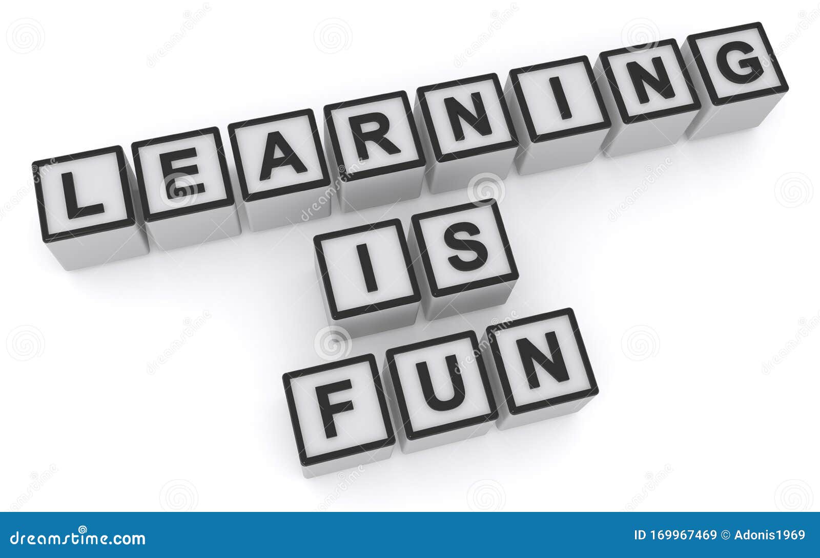 Learning is fun on white stock image. Image of letter - 169967469