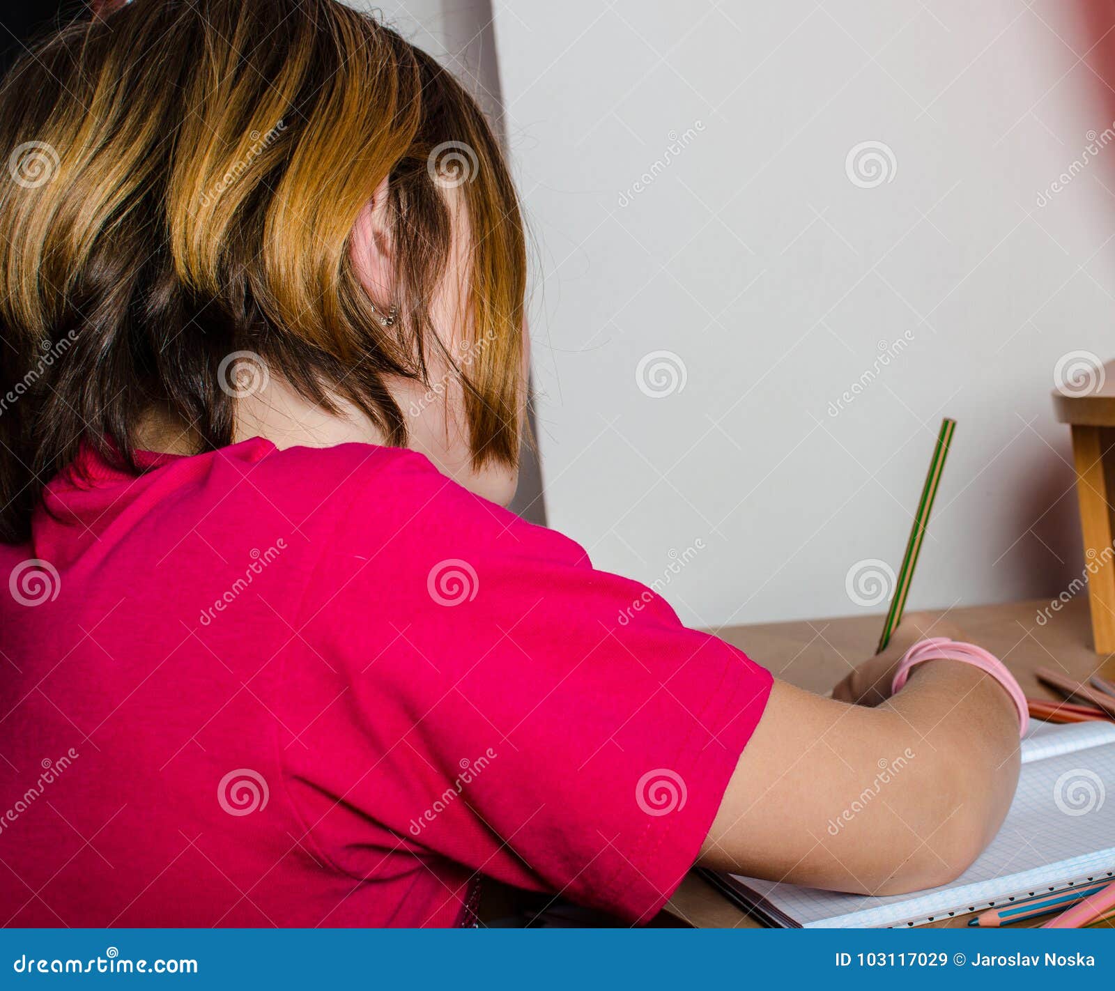 Learning girl stock image. Image of homework, grade - 103117029