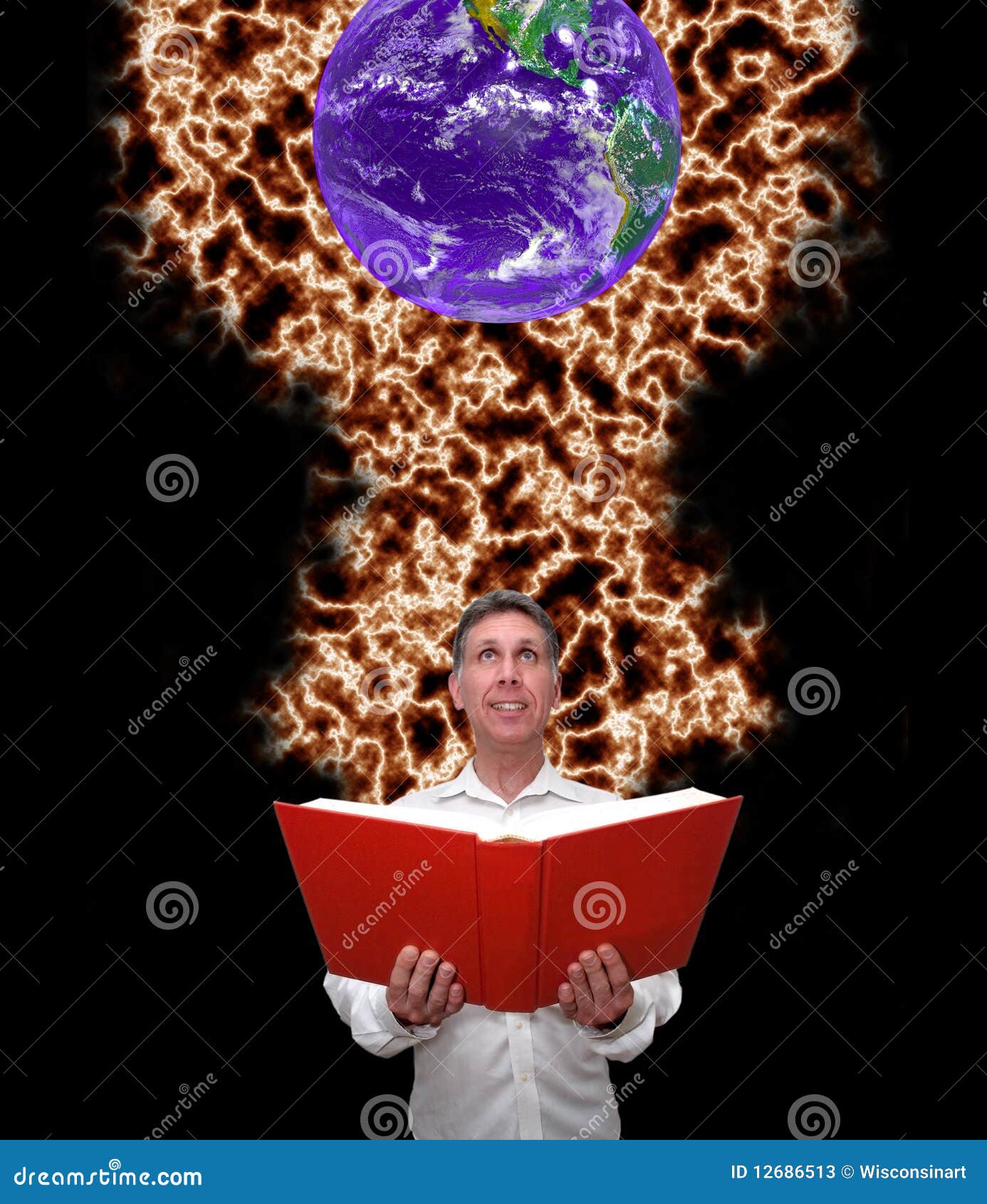 Learning Gives You the Power of the World Stock Image - Image of reader ...