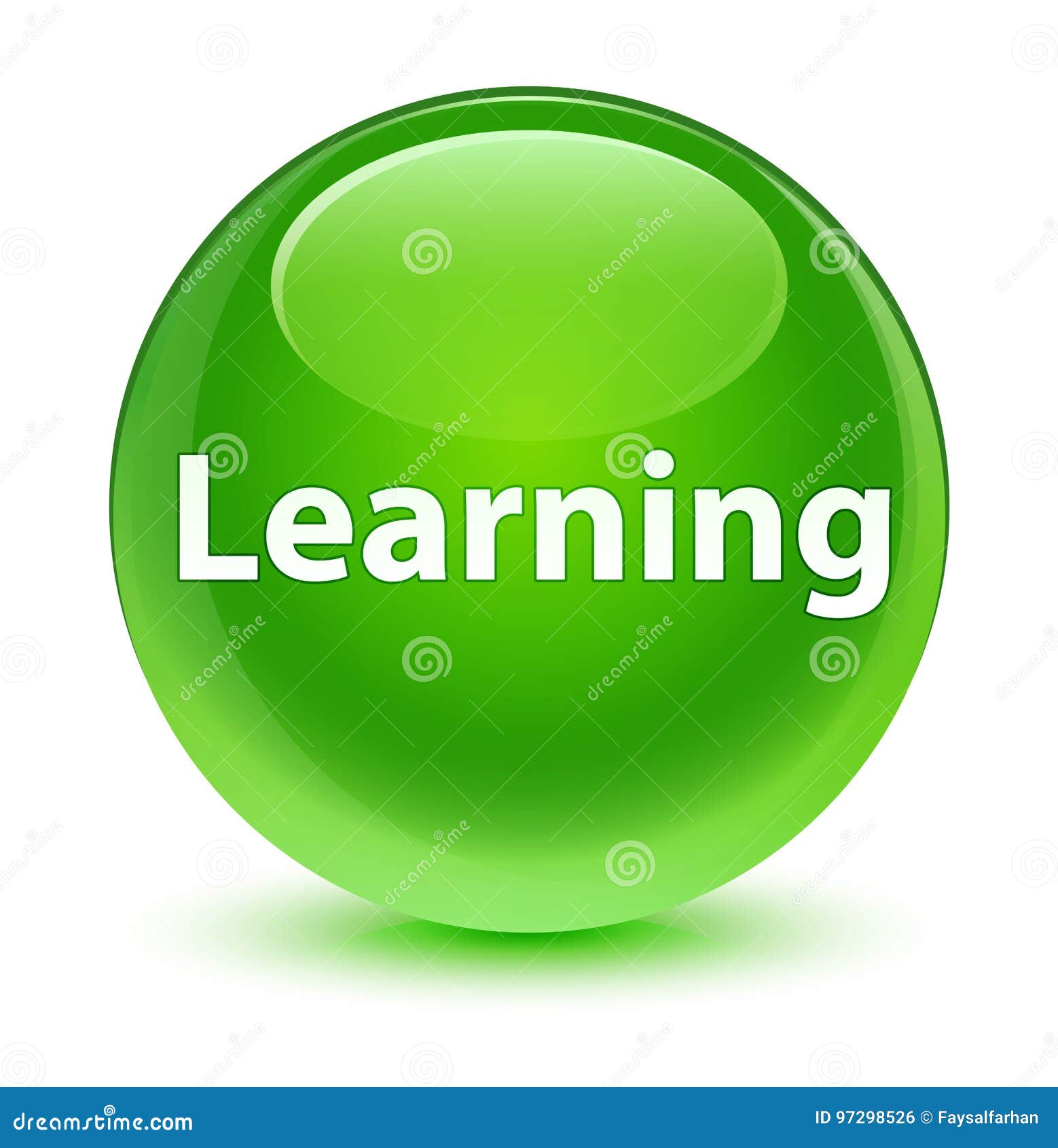 Learning Glassy Green Round Button Stock Illustration - Illustration of ...