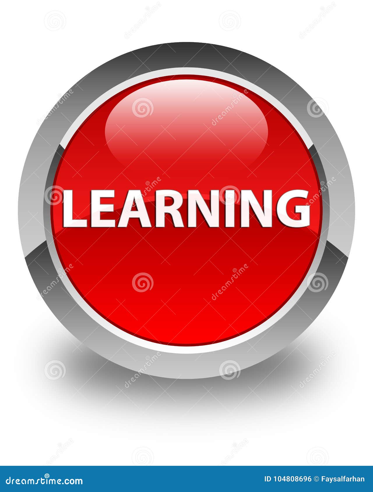 Learning Glossy Red Round Button Stock Illustration - Illustration of ...