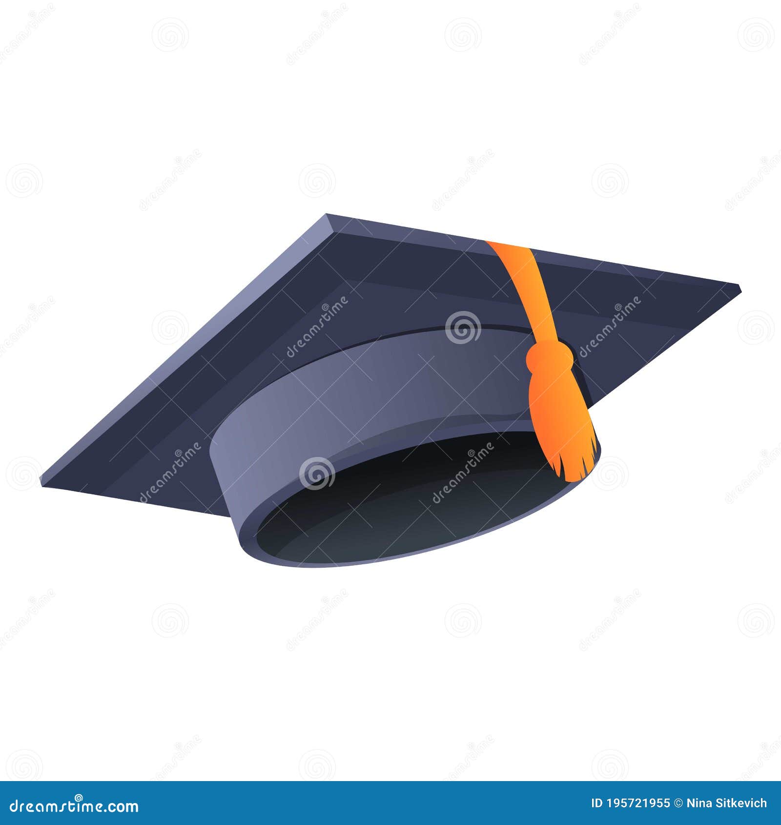 Learning Graduation Hat Icon, Cartoon Style Stock Vector - Illustration ...