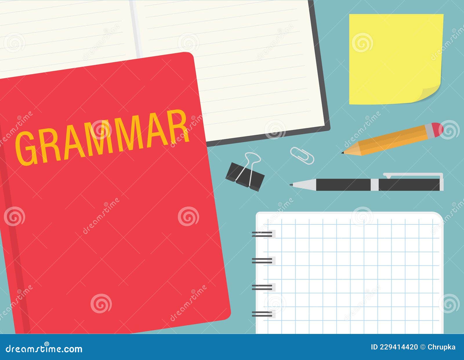 Learning grammar concept stock vector. Illustration of study - 229414420