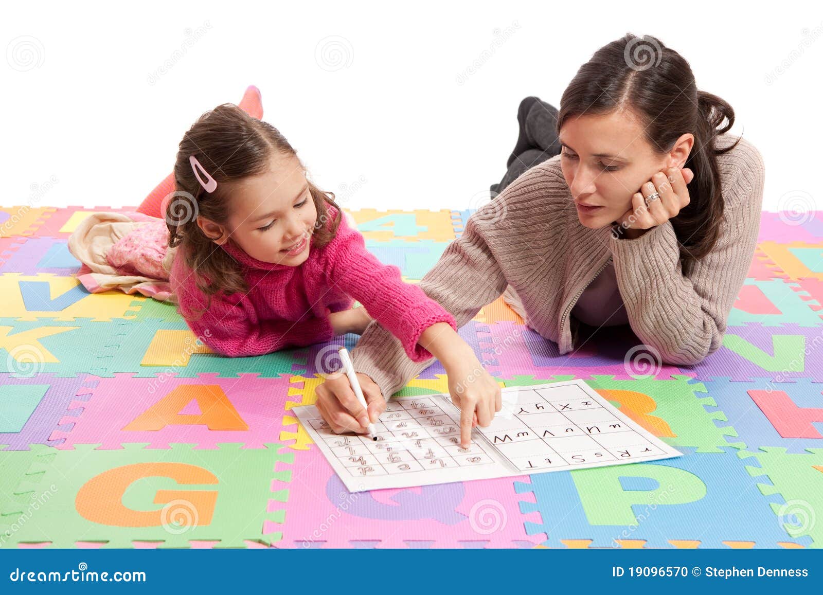 Learning Handwriting Practice with Teacher Stock Photo - Image of ...