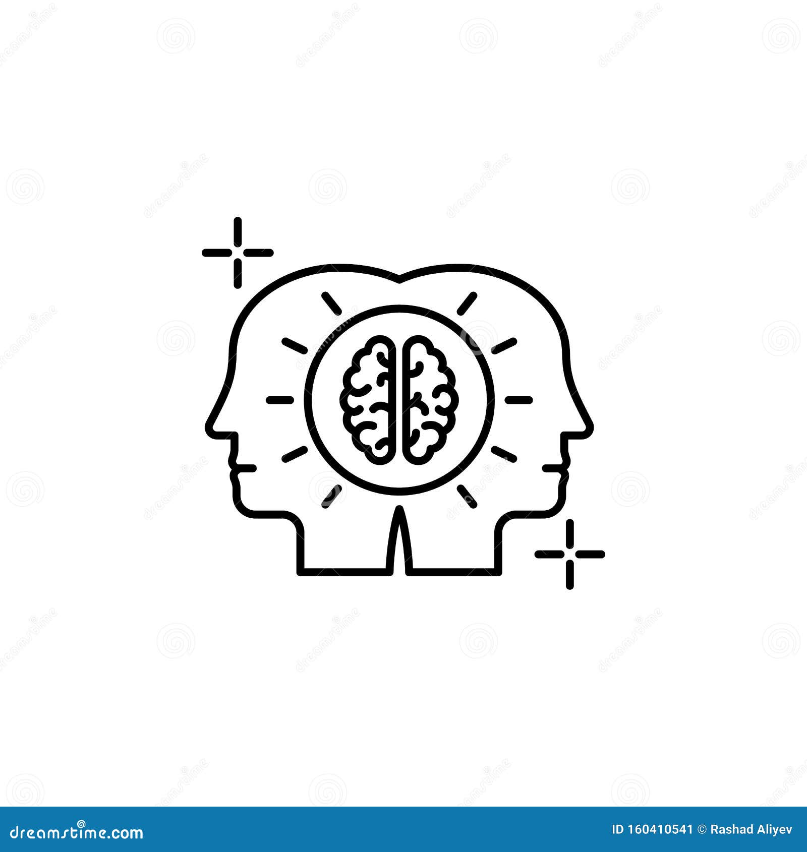 Learning Heads Brain Icon. Element of Brain Concept Stock Illustration ...
