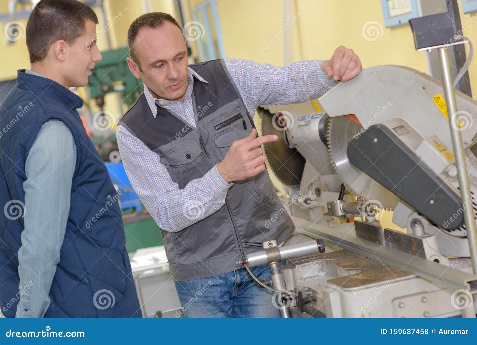 Learning How To Use Circular Saw Stock Photo - Image of site, machine ...