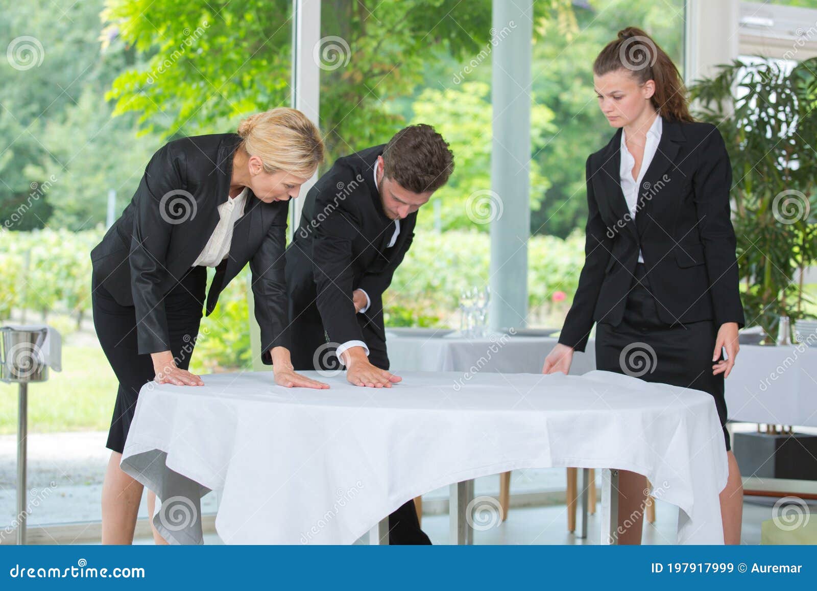 Learning How To Work in Restaurant Stock Image - Image of trench ...