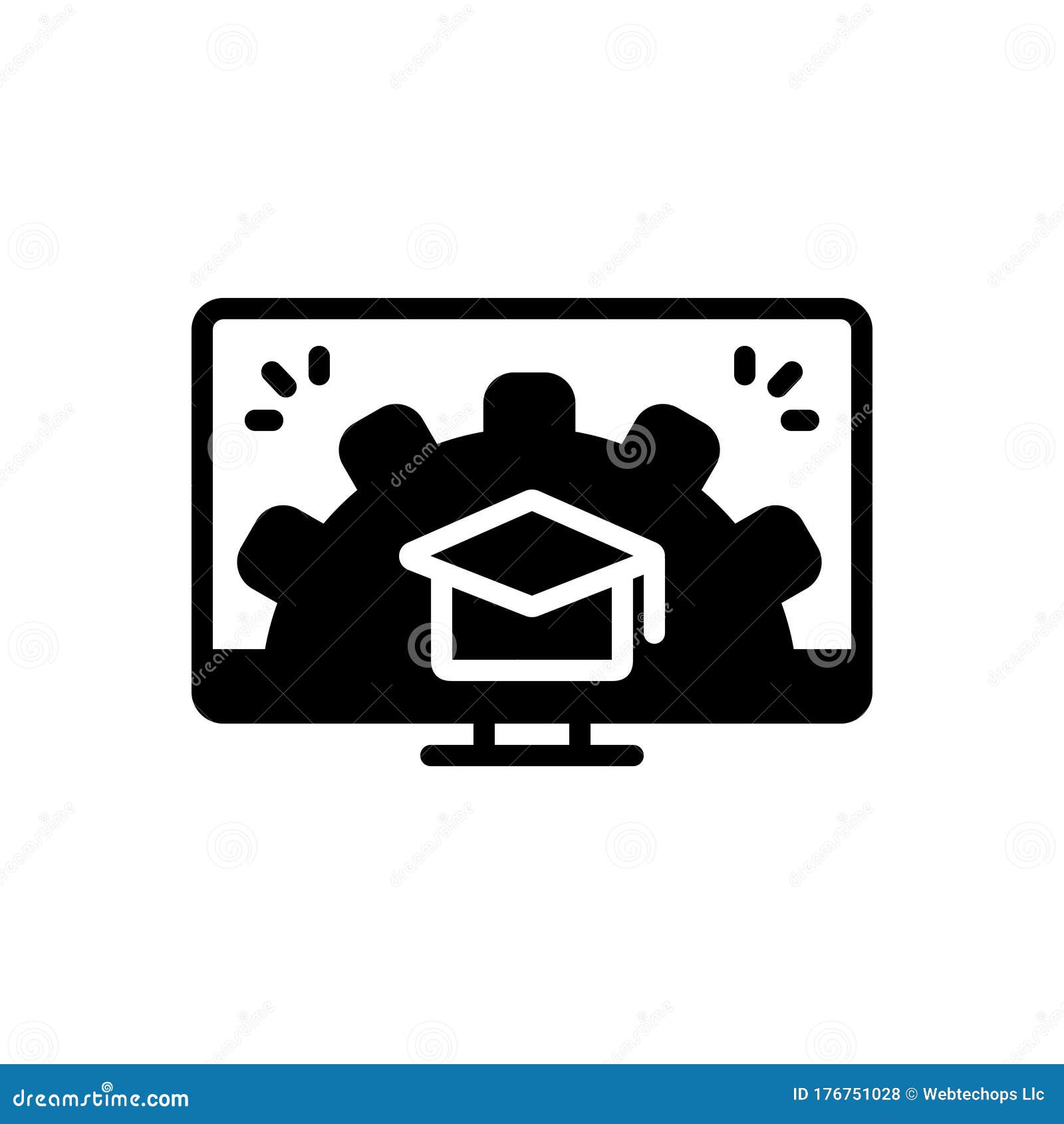 Black Solid Icon for Learning, Digital and Education Stock Vector ...
