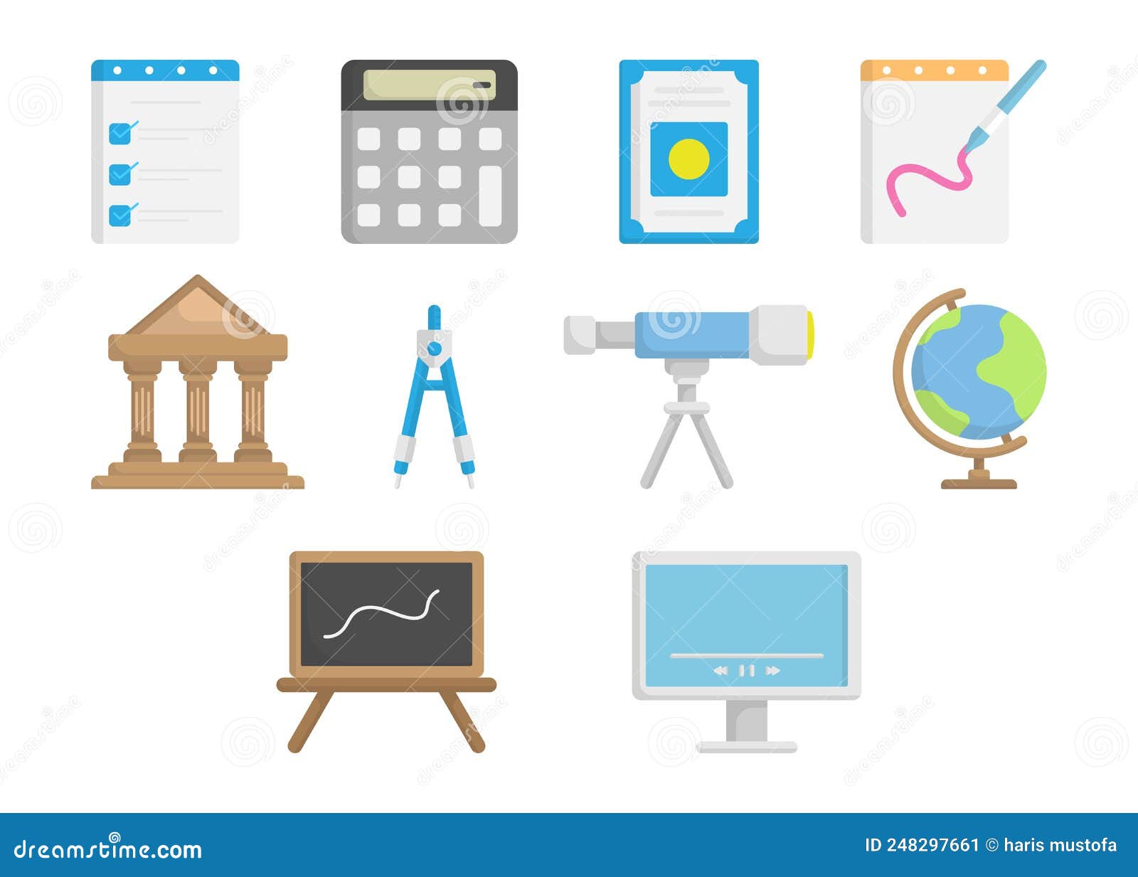 Learning Icon Set Design Template Vector Illustration Stock ...