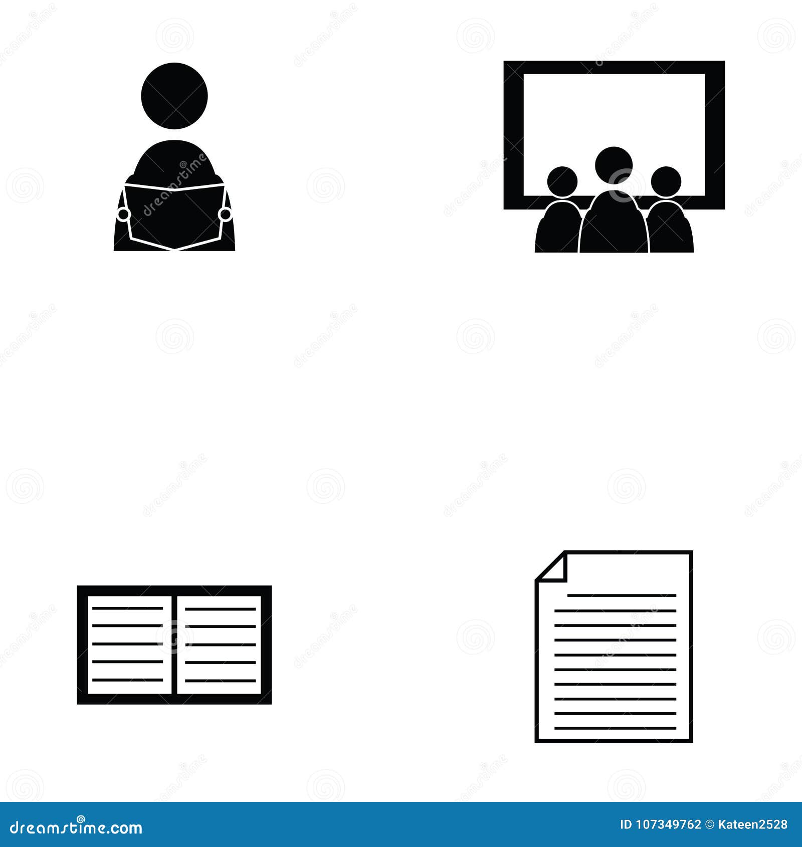 Learning icon set stock vector. Illustration of student - 107349762