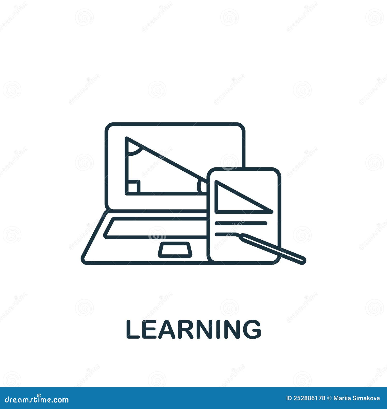 Learning Icon. Monochrome Simple Brain Process Icon for Templates, Web ...