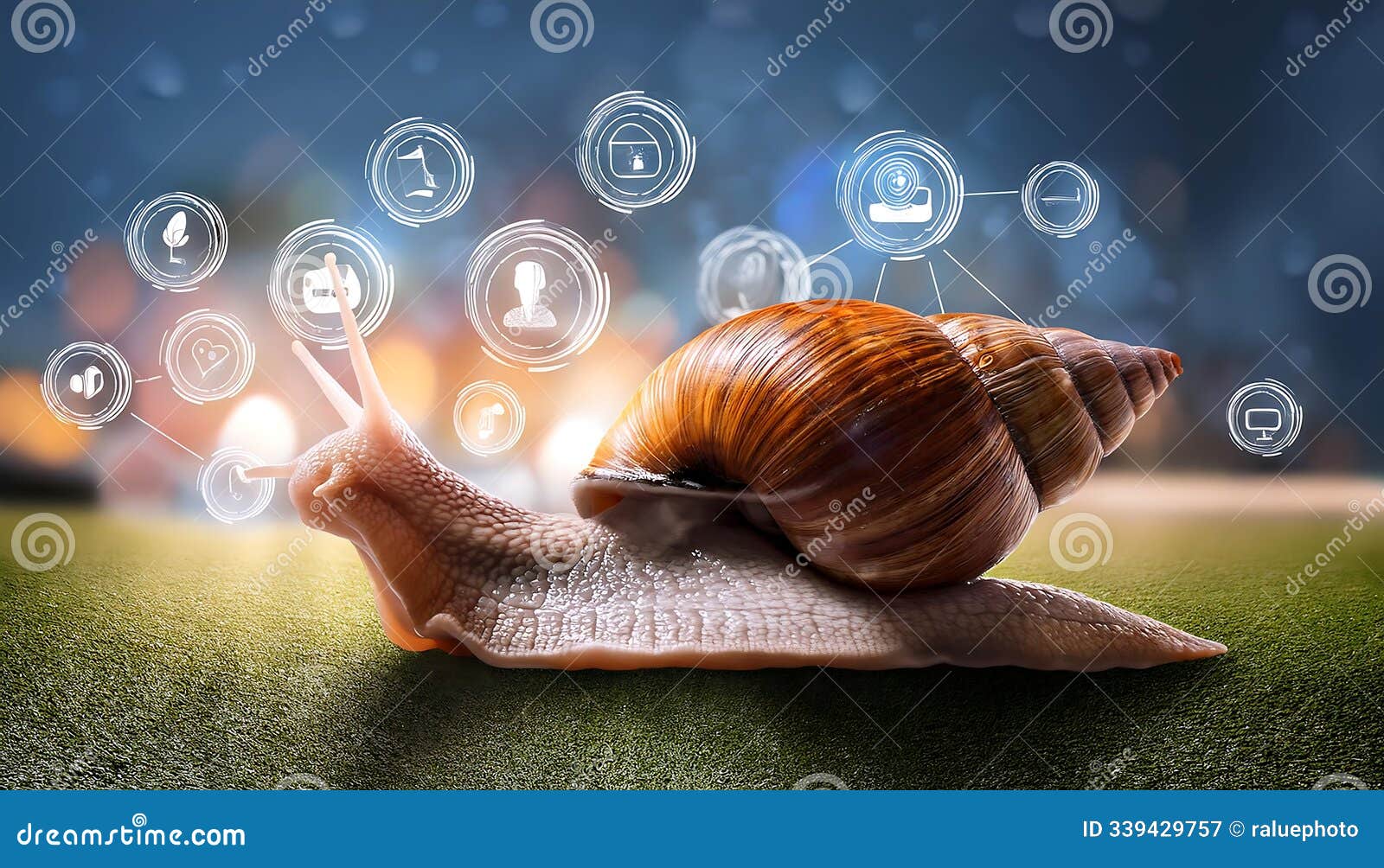 Learning Icons of a Snail Model Business Development Idea Stock ...