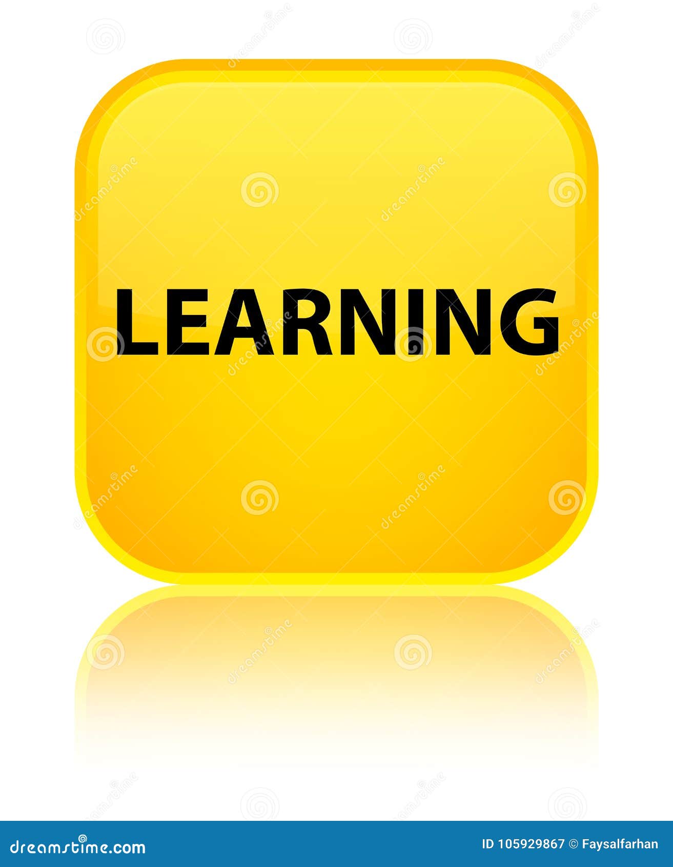 Learning Special Yellow Square Button Stock Illustration - Illustration ...