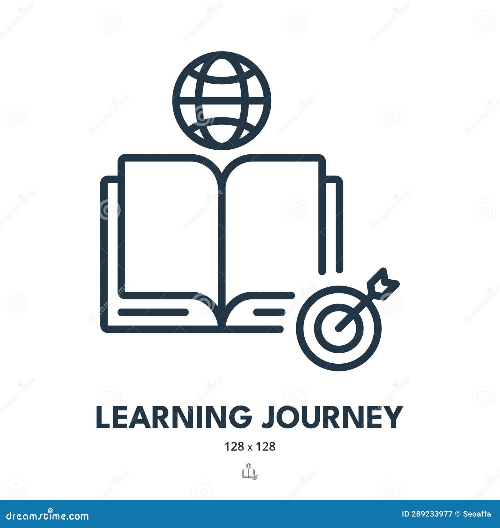 Learning Journey Icon. Education, Knowledge, Book. Editable Stroke ...