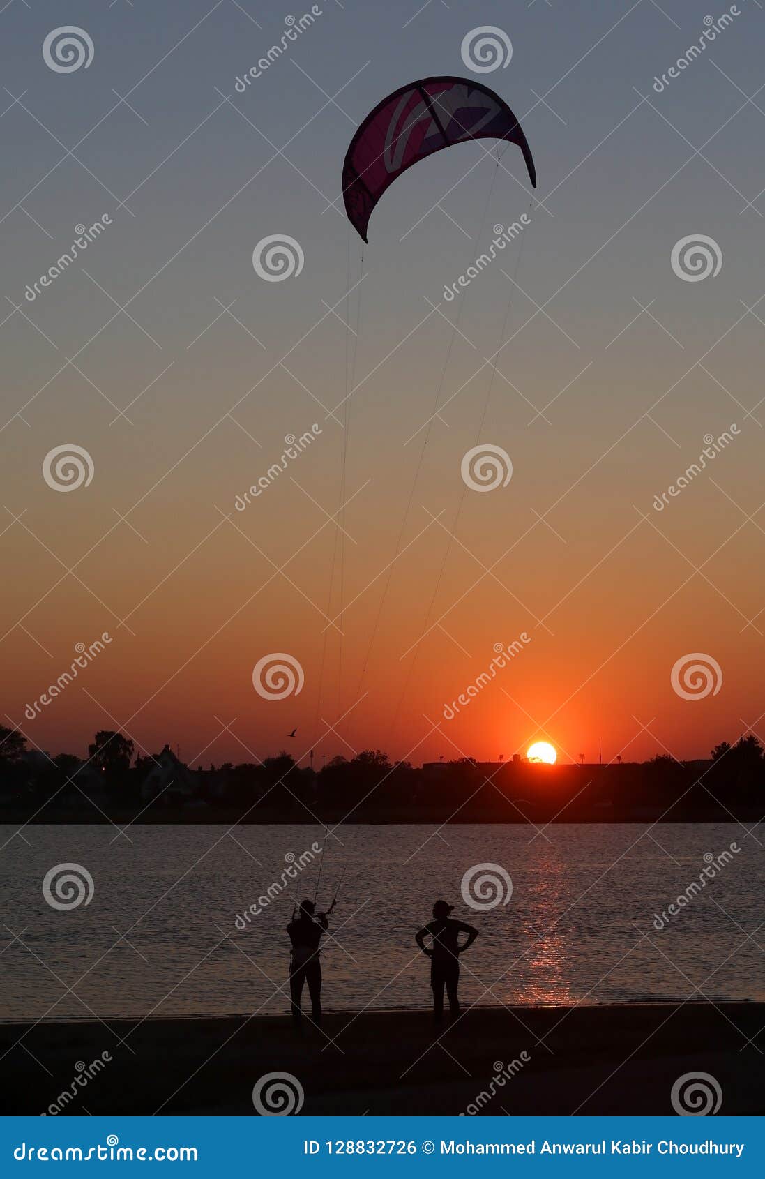 Learning kite surfing stock photo. Image of kiter, beautiful - 128832726