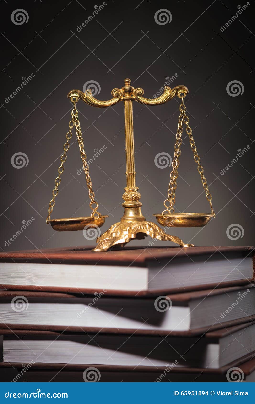 Learning Law Concept, Golden Scale on a Pile of Books Stock Photo ...