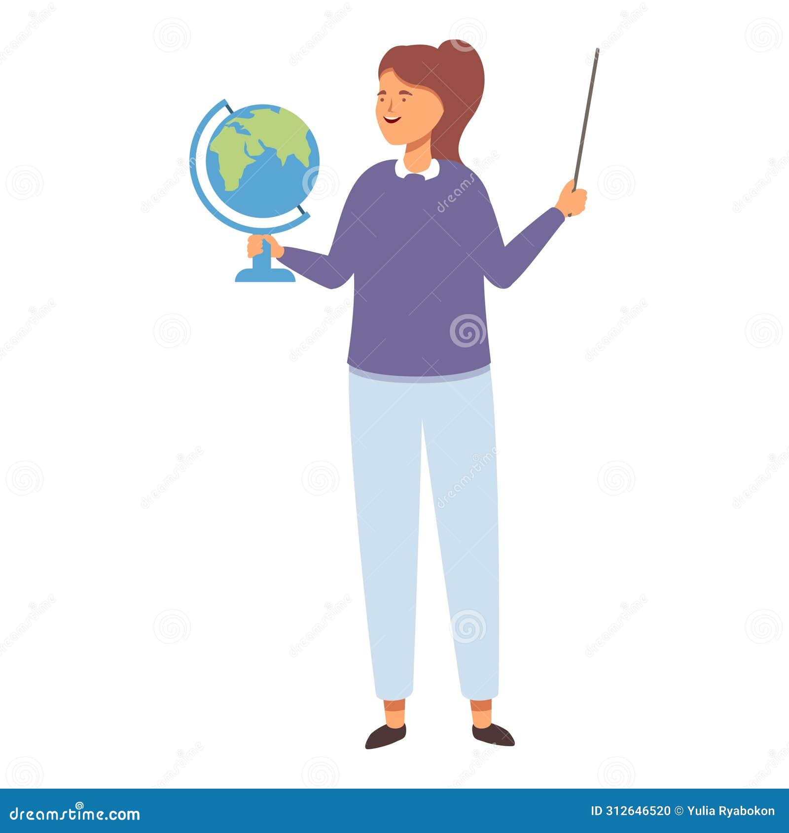 Learning Lesson of Globe Icon Cartoon Vector. Paint Happy Character ...