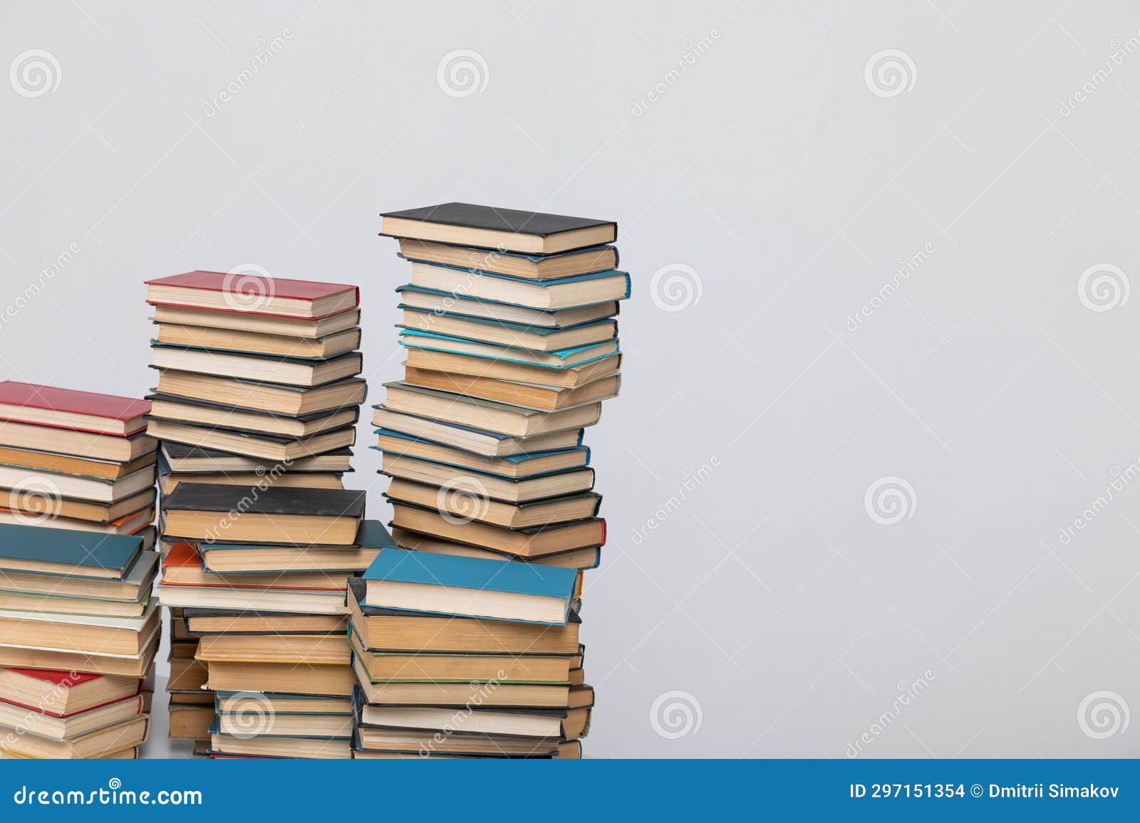 Learning Library Science Stack of Books on White Background Stock Photo ...