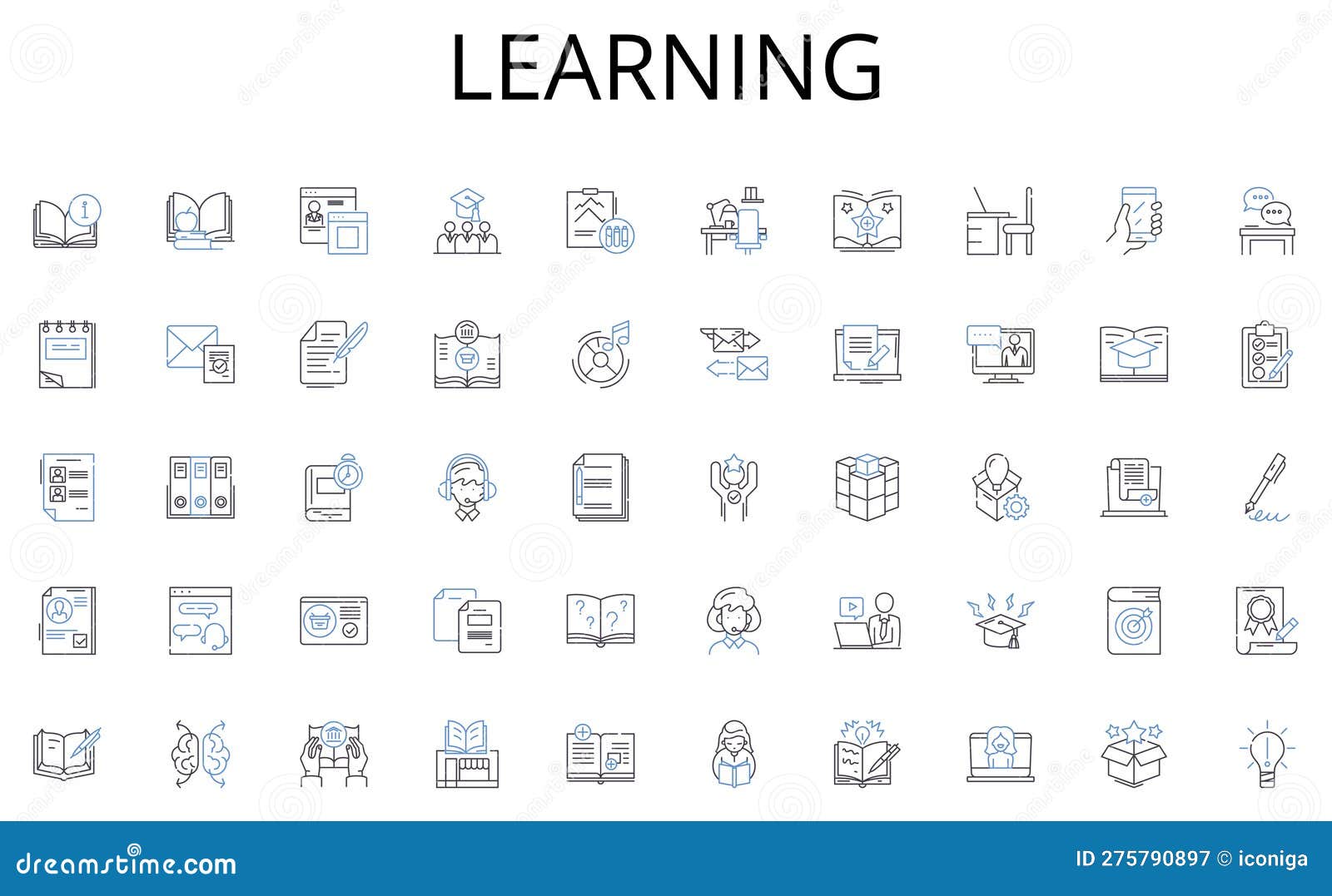 Learning Line Icons Collection. Import, Export, Tariffs, Trade Barriers ...