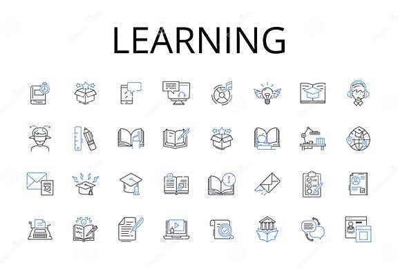 Learning Line Icons Collection. Knowledge Acquisition, Skill ...