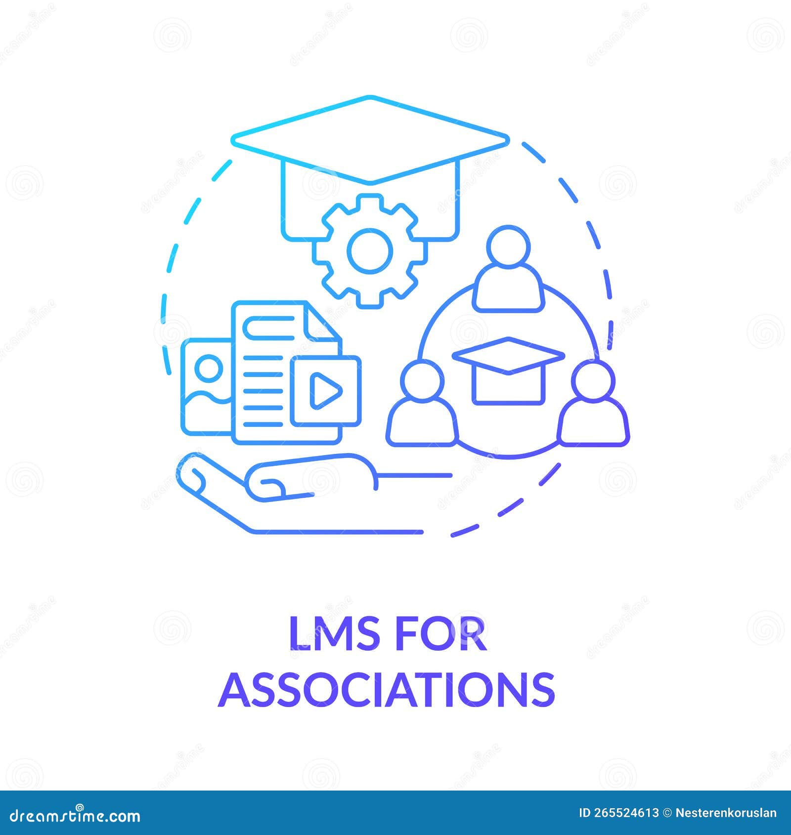Learning Management System for Associations Blue Gradient Concept Icon ...