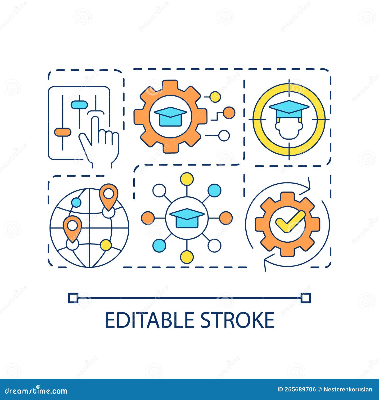 Learning Management System Concept Icon Stock Illustration ...
