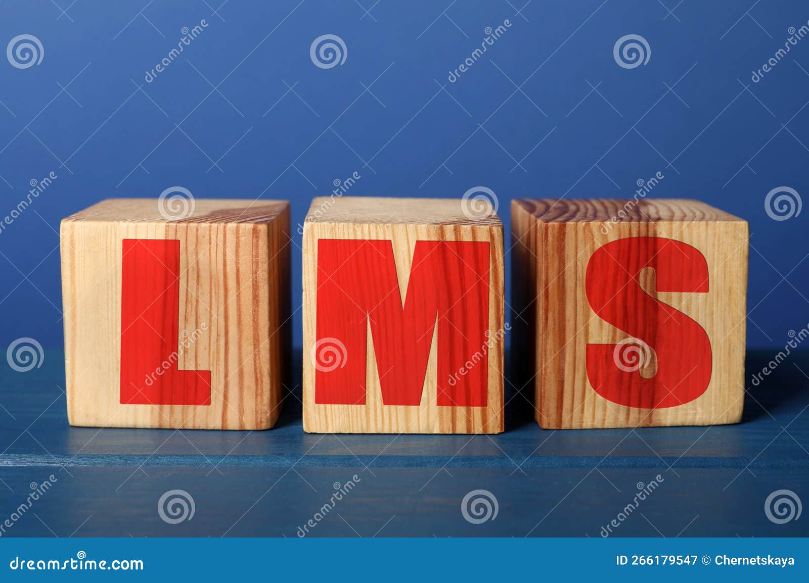 Learning Management System. Cubes with Abbreviation LMS on Blue Wooden ...