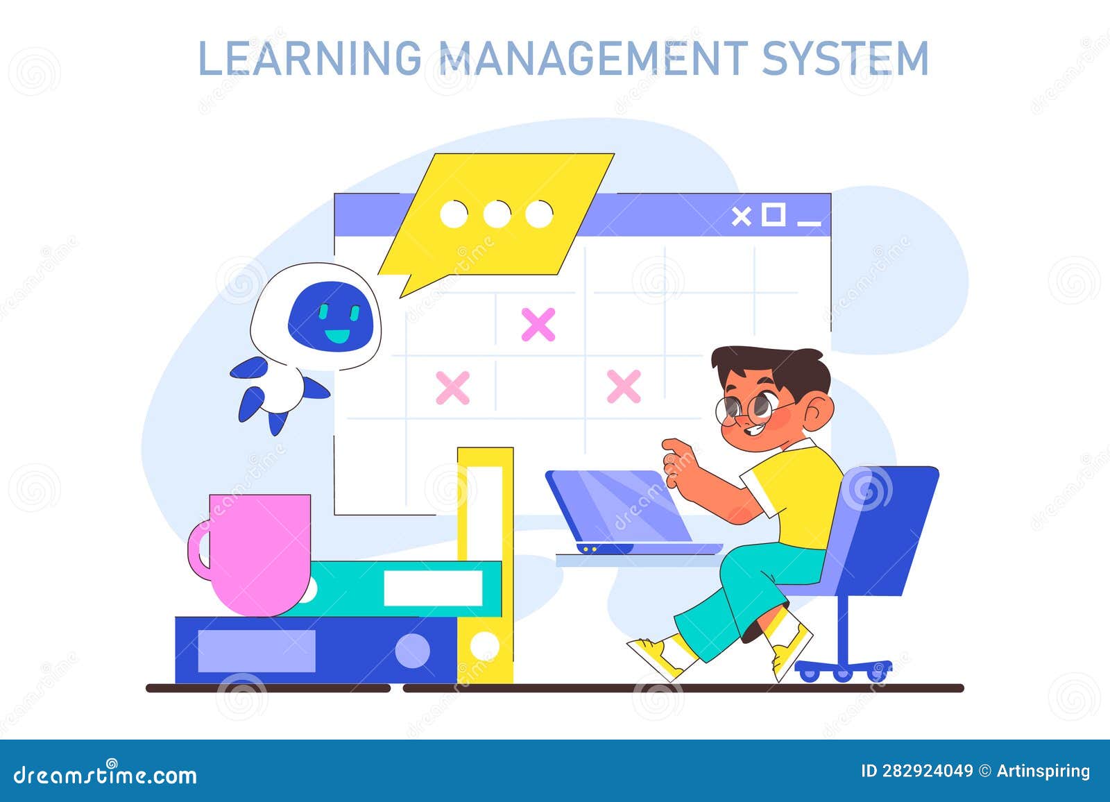 Learning Management System or LMS. Modern Online Educational Stock ...