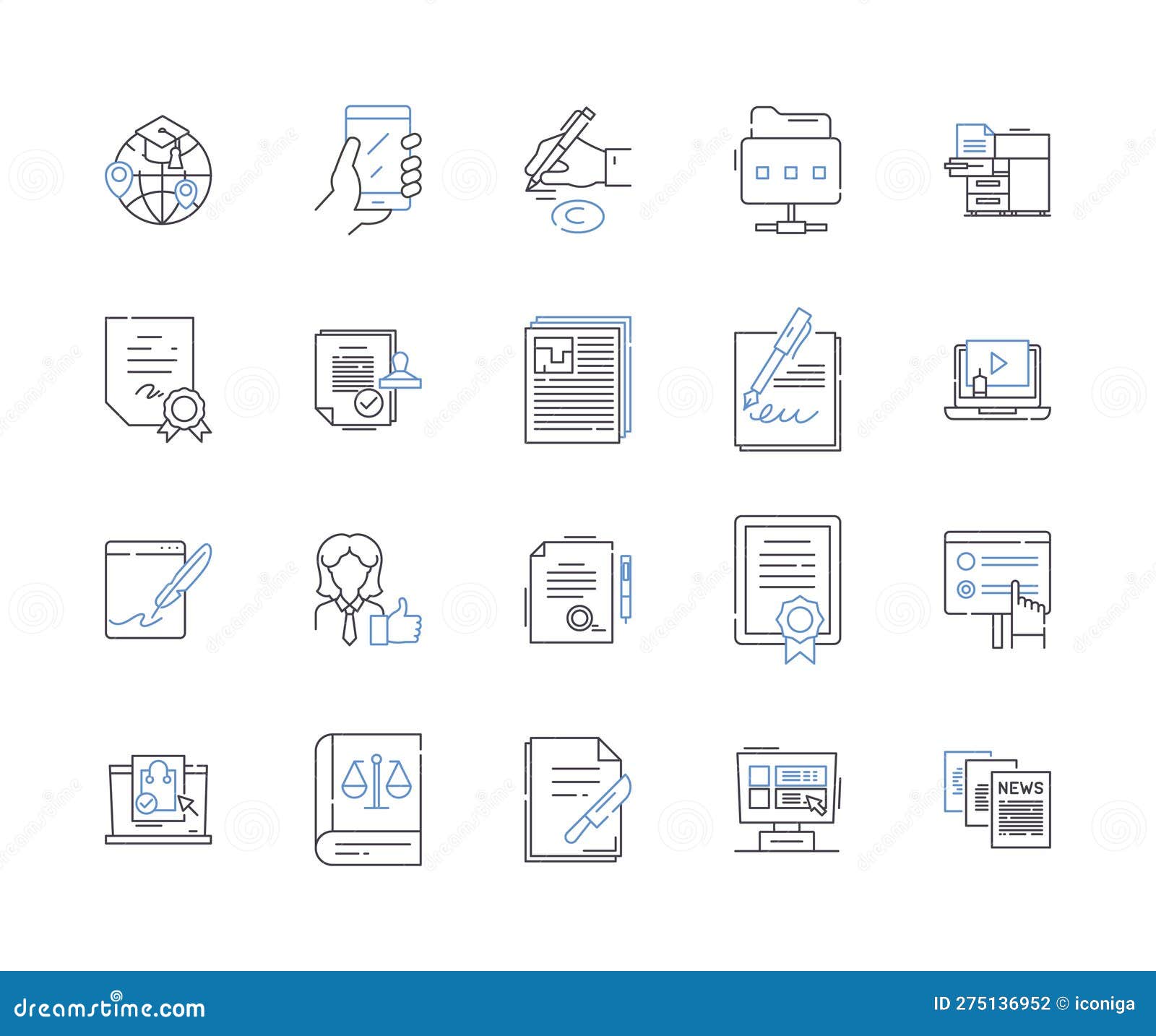 Learning Management System Outline Icons Collection. LMS, Courseware ...