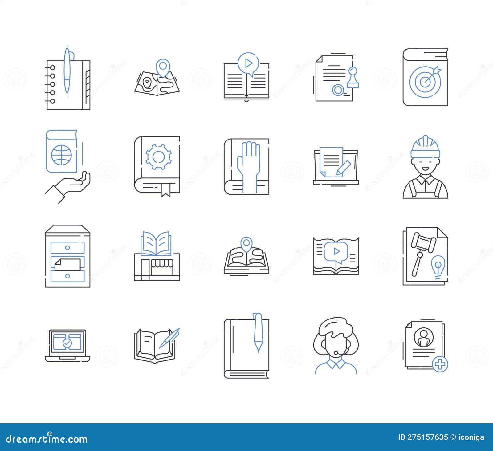 Learning Management System Outline Icons Collection. LMS, Courseware ...