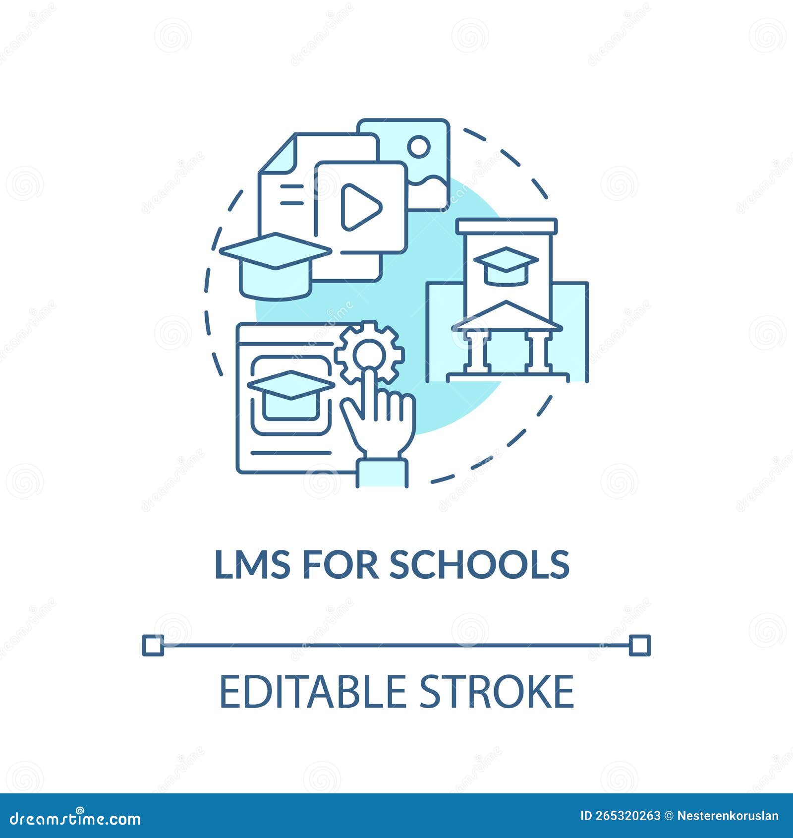 Learning Management System for School Blue Concept Icon Stock ...