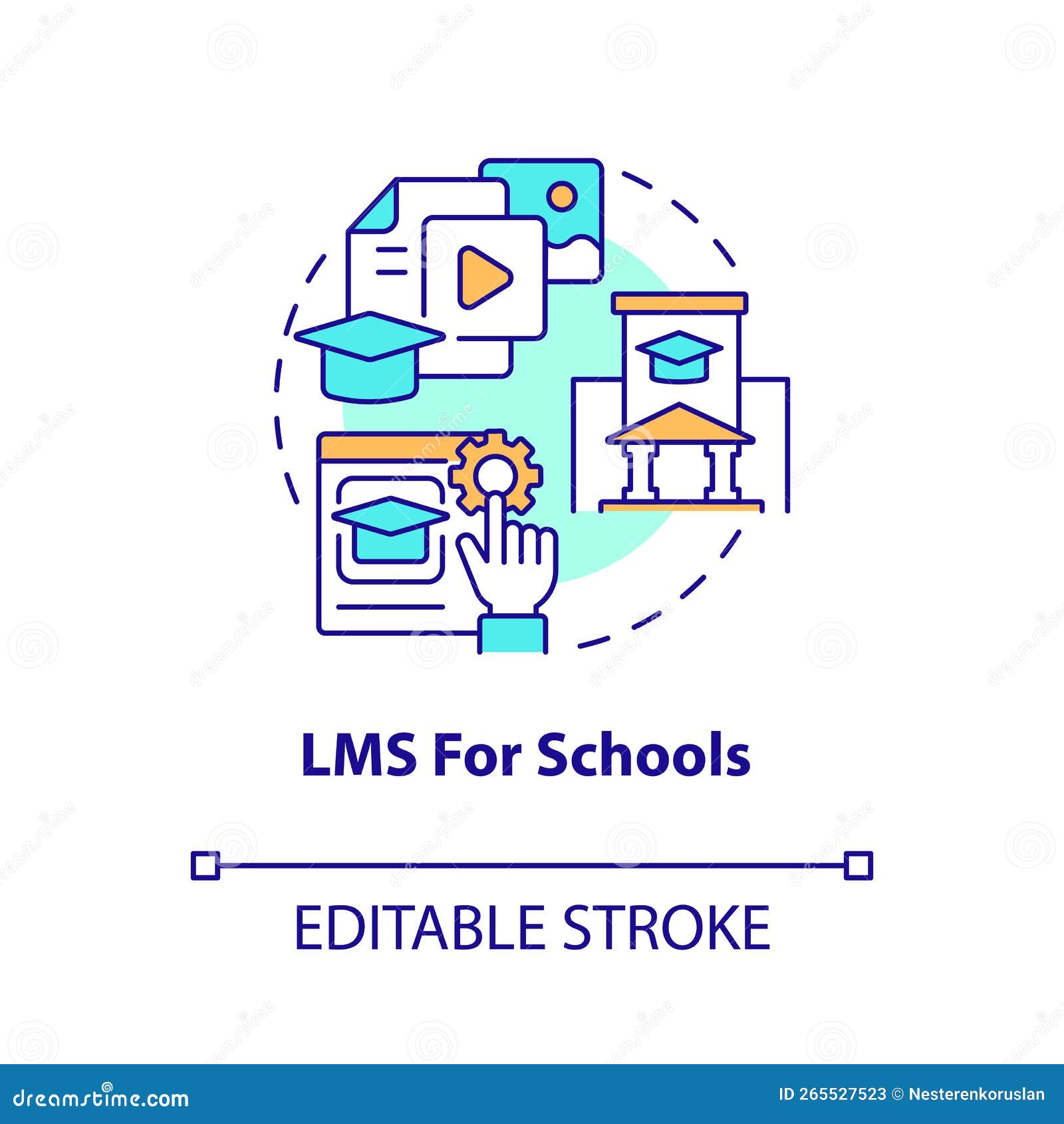 Learning Management System for School Concept Icon Stock Illustration ...