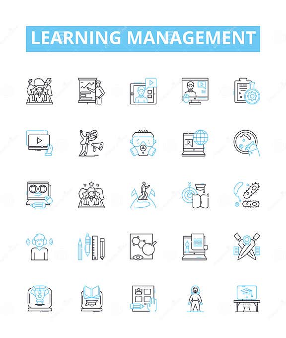 Learning Management Vector Line Icons Set. Education, Training ...