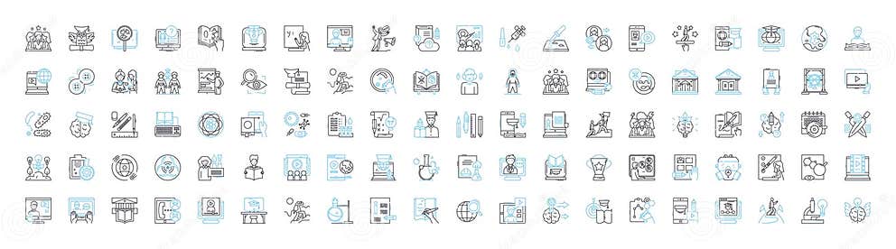 Learning Management Vector Line Icons Set. Education, Training ...