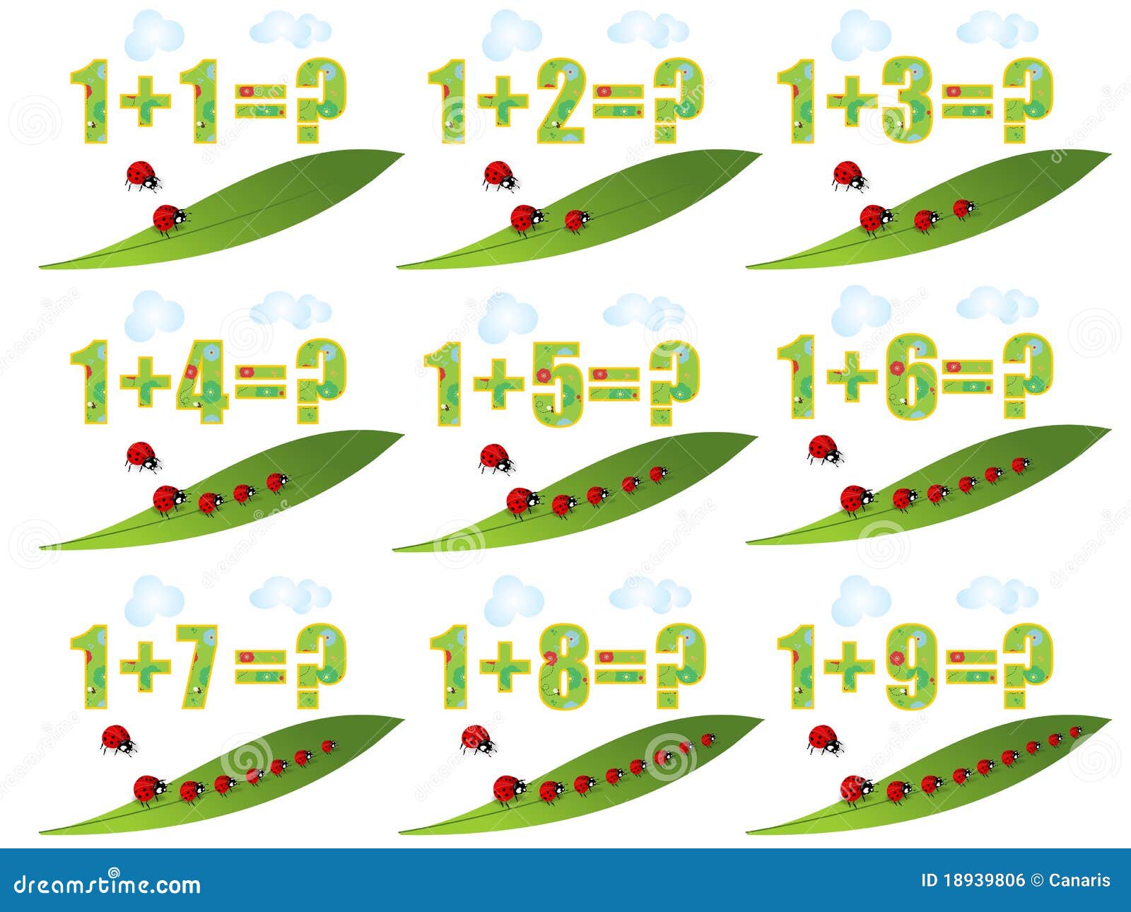 Learning Math, Adding 1, Cdr Vector Stock Vector - Illustration of ...