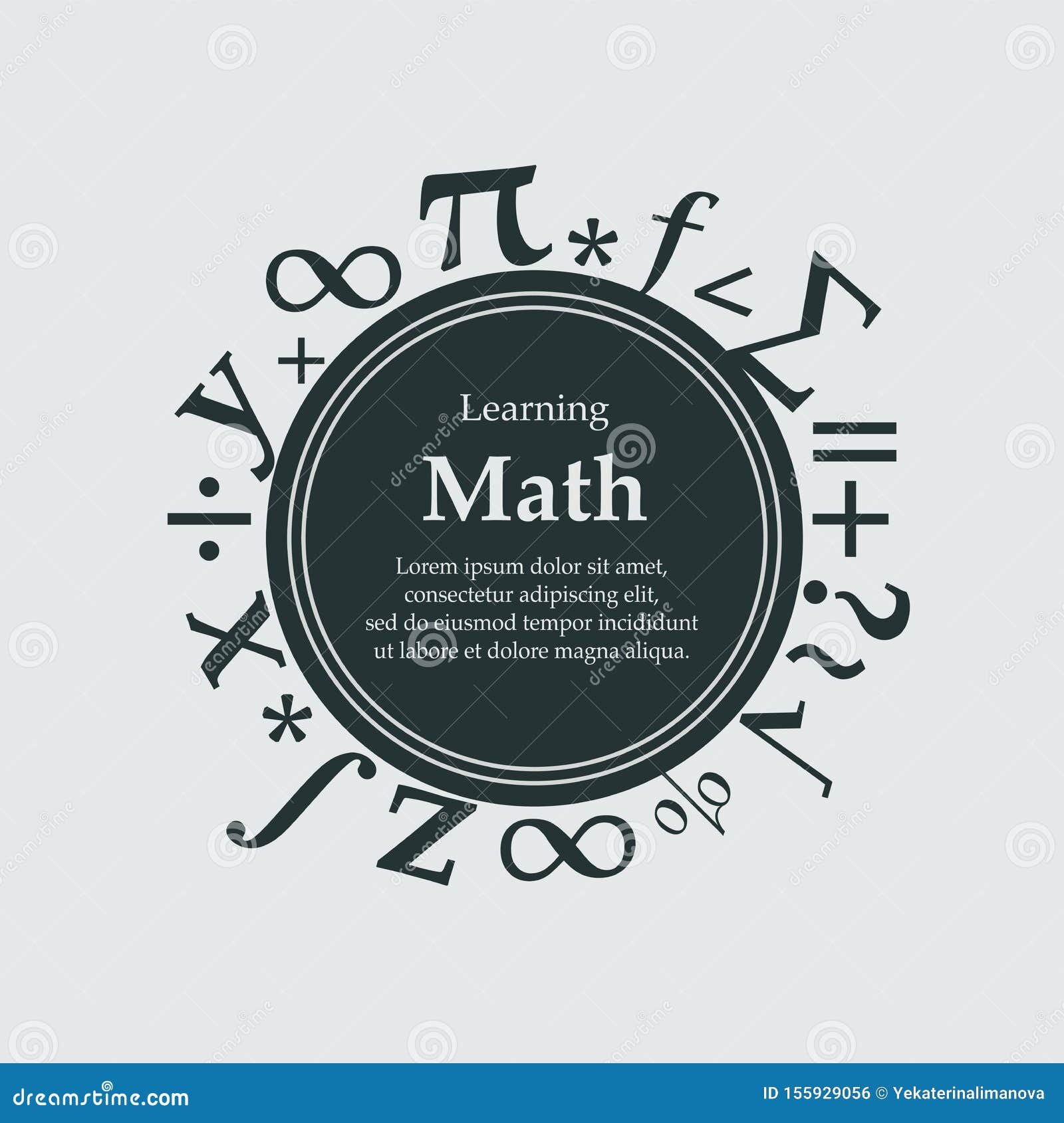 Learning math stock vector. Illustration of card, graphic - 155929056