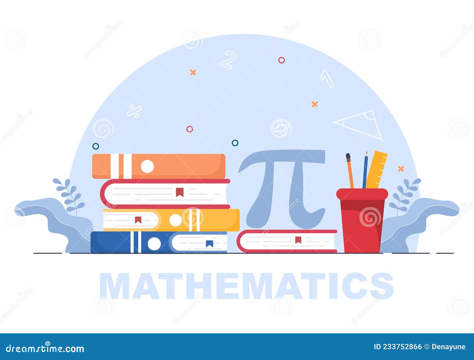Learning Mathematics Of Education And Knowledge Background Cartoon ...