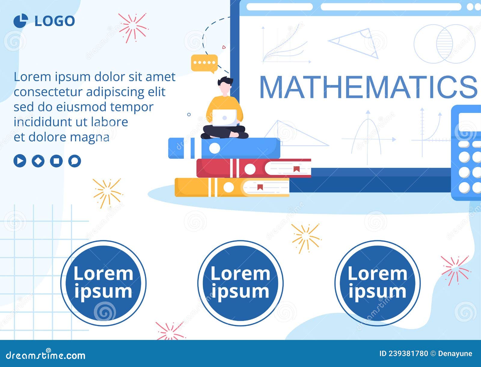 Learning Mathematics Education and Knowledge Brochure Template Flat ...