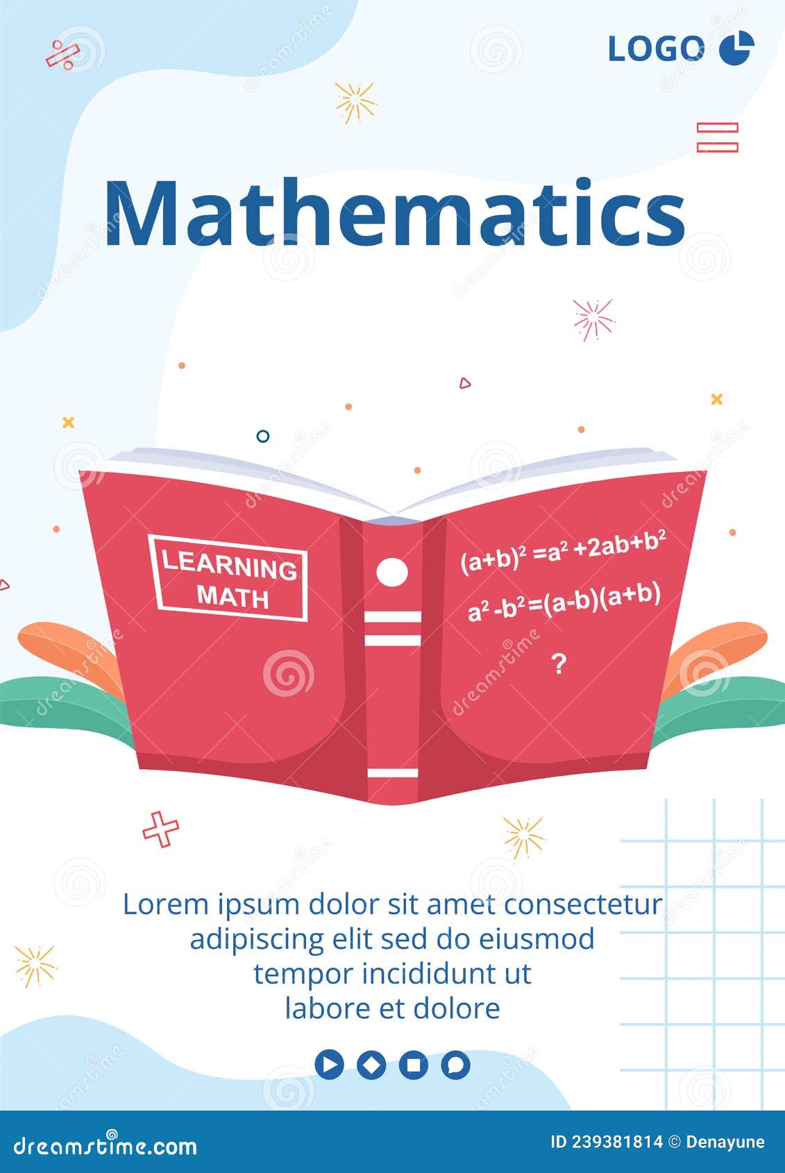 Trigonometry Flyer Template Vector Illustration | CartoonDealer.com ...