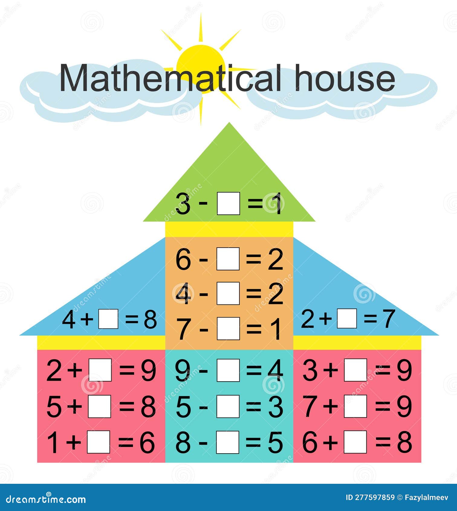 Learning Mathematics. Mathematical Puzzle Game for Kids Stock Vector ...