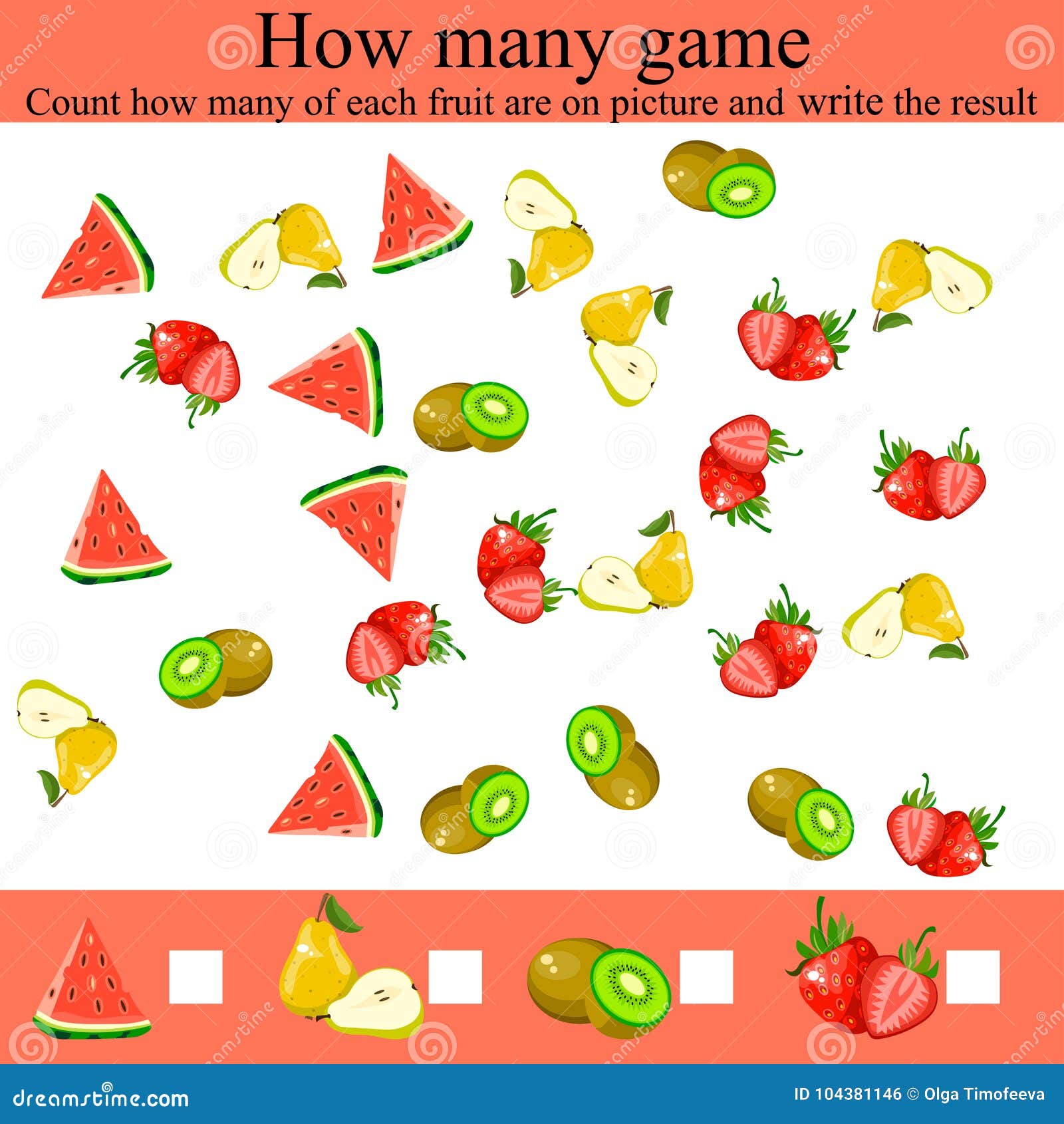 How many objects game stock vector. Illustration of homework - 104381146