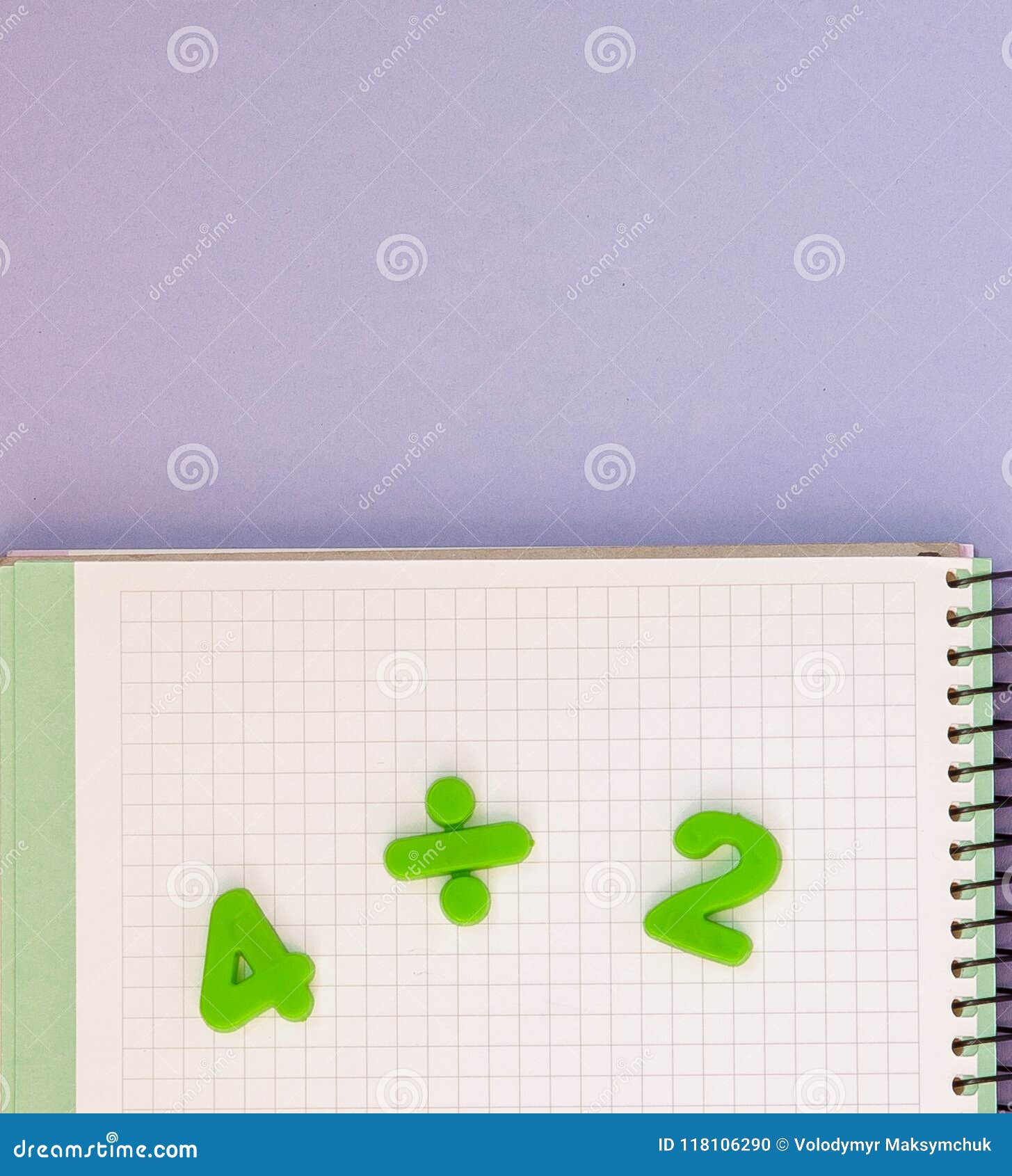Learning Maths. Kid`s Desk with Blank Notebook and Numbers Top View ...
