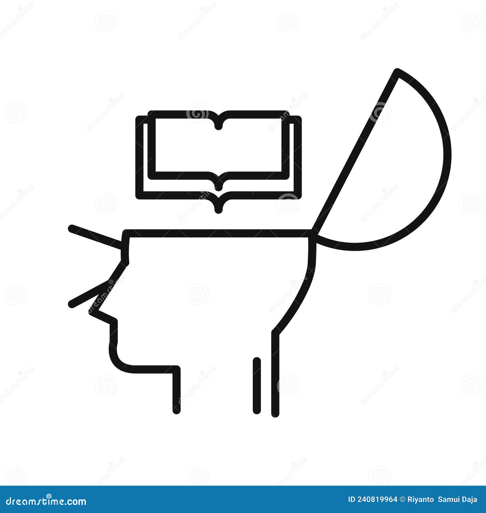 Learning By Memorization Line Icon, Outline Symbol, Vector Illustration ...