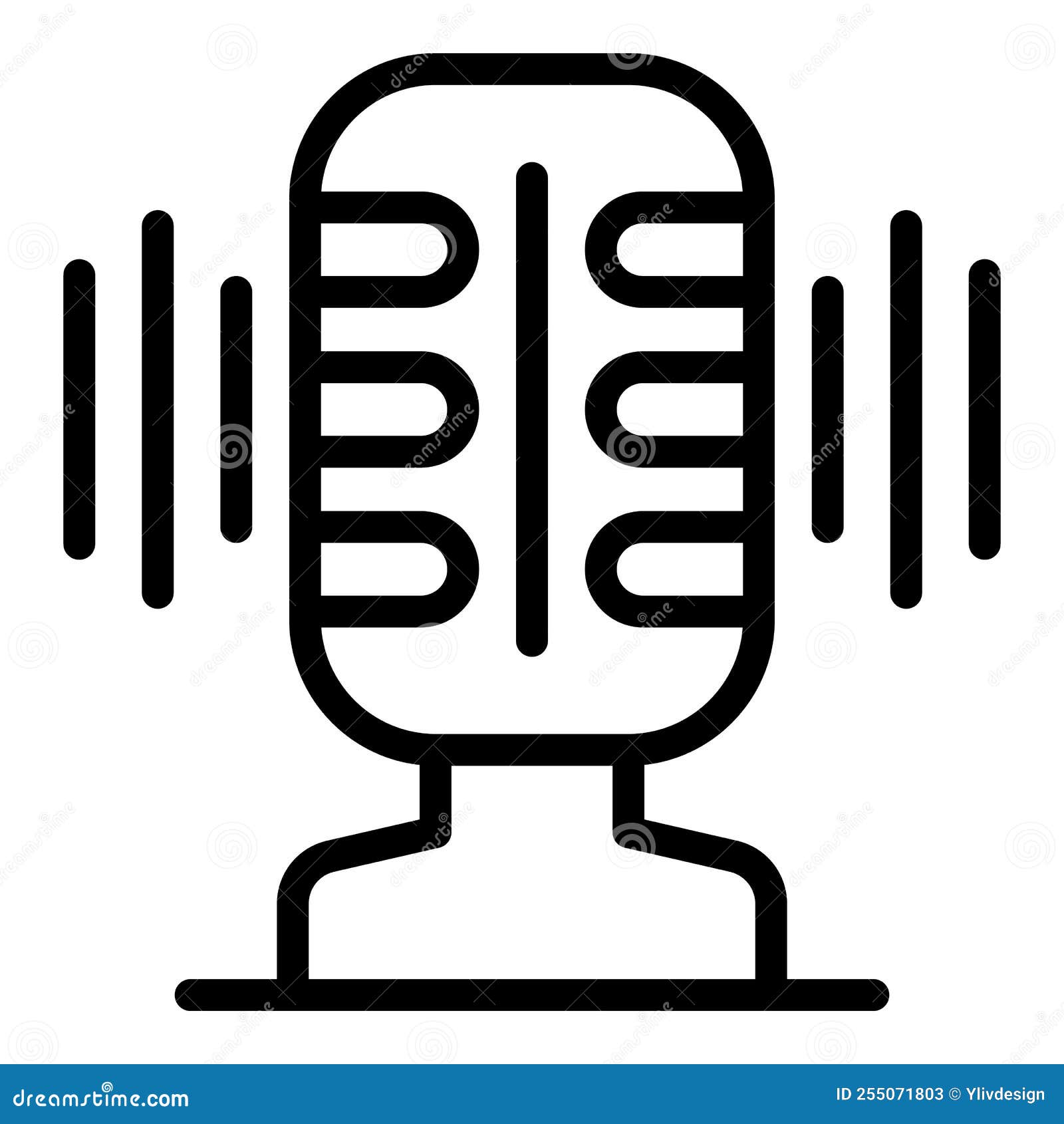 Learning Microphone Icon Outline Vector. Child Education Stock Vector ...