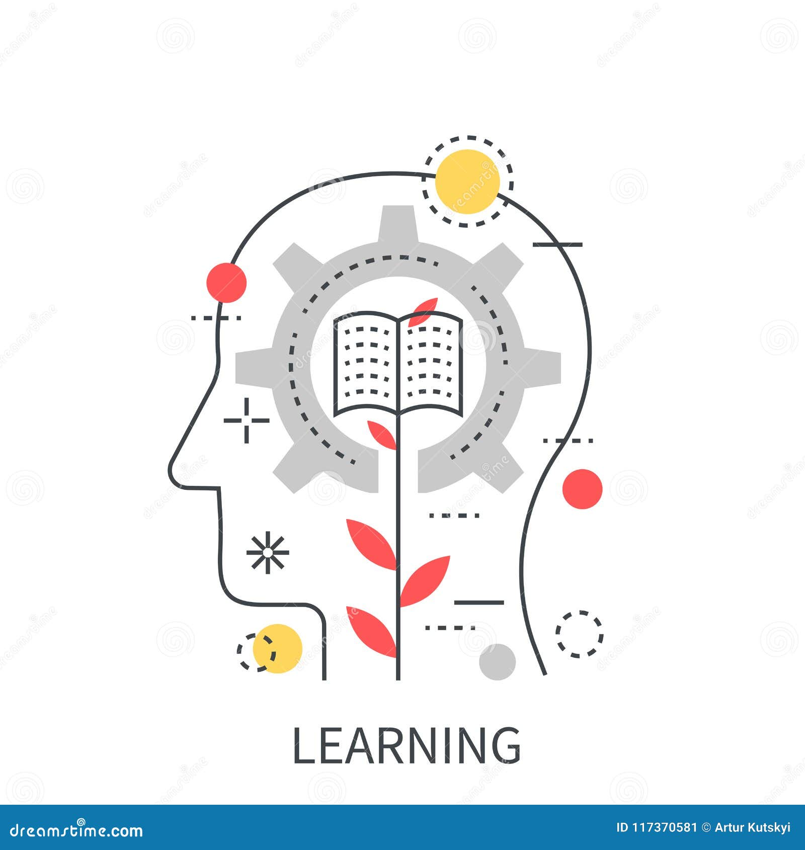 Learning Mind Education Concept Isolated on the White Background. Stock ...