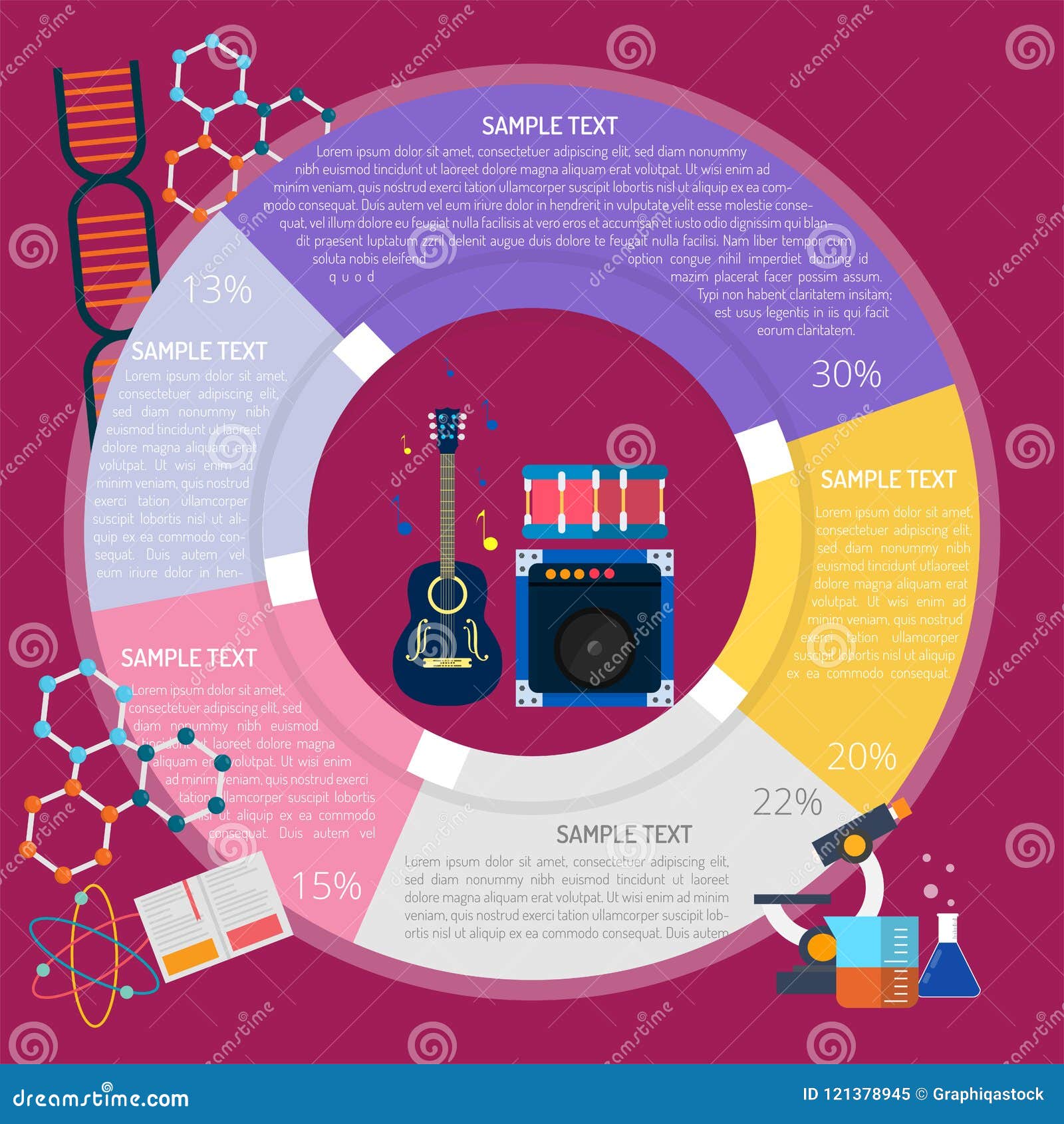 Learning a Music Infographic Stock Vector - Illustration of guitar ...