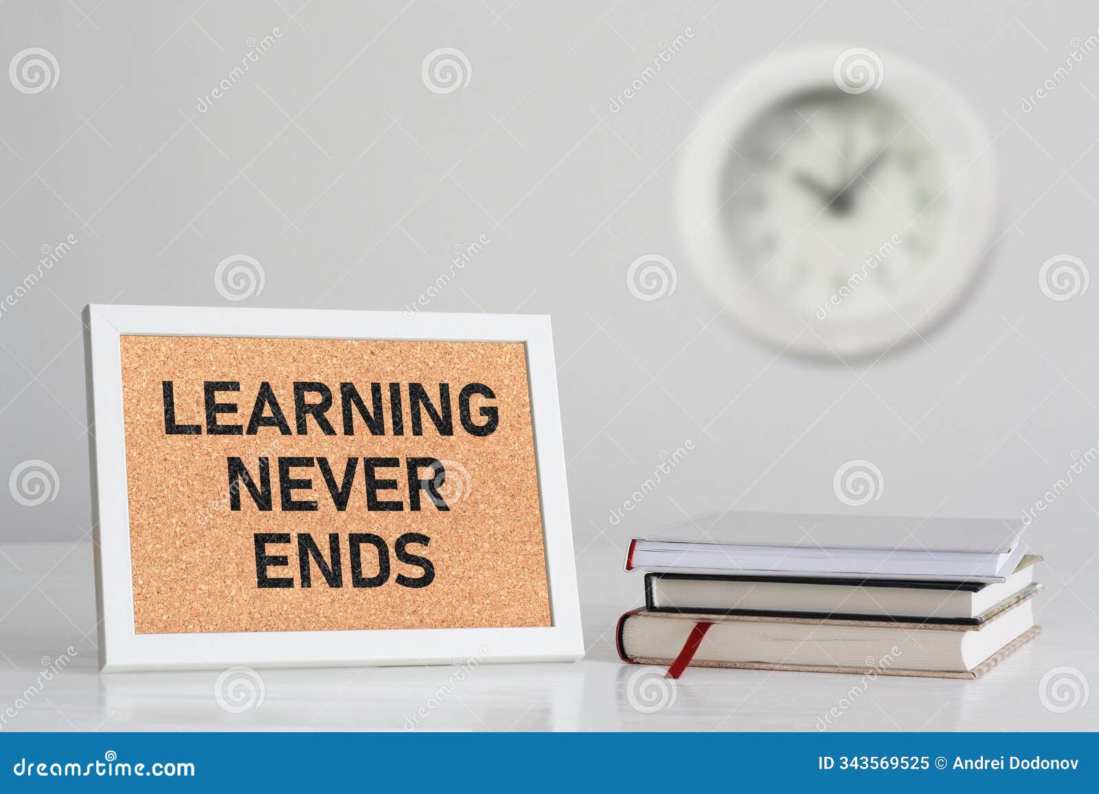 Learning Never Ends is Shown Using the Text and Photo of the Books and ...